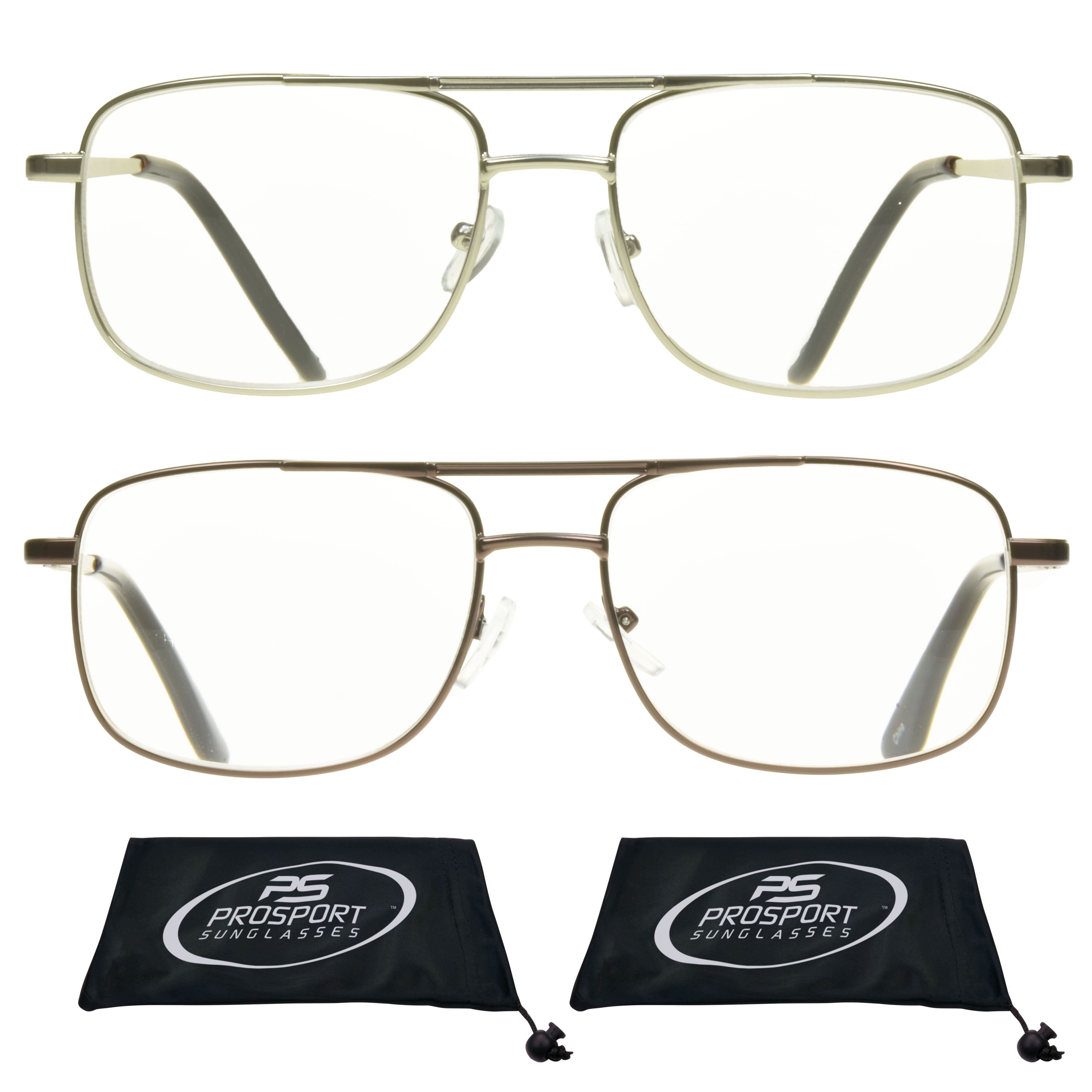 proSPORT Progressive Multifocal Aviator Reading Trifocal Glasses Bronze ...