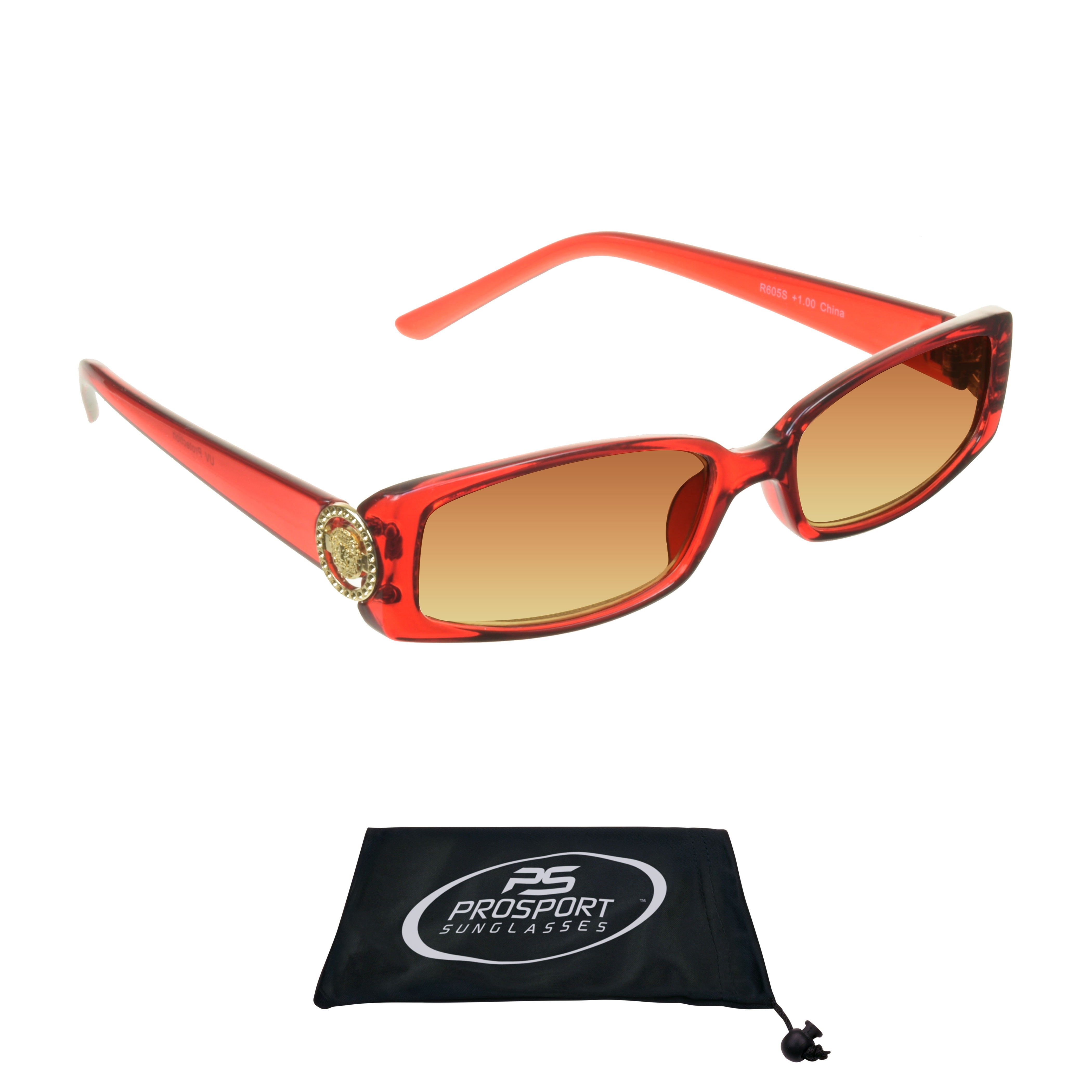proSPORT Reading Sunglass Reader Women Amber Lens Red Small Frame NOT ...