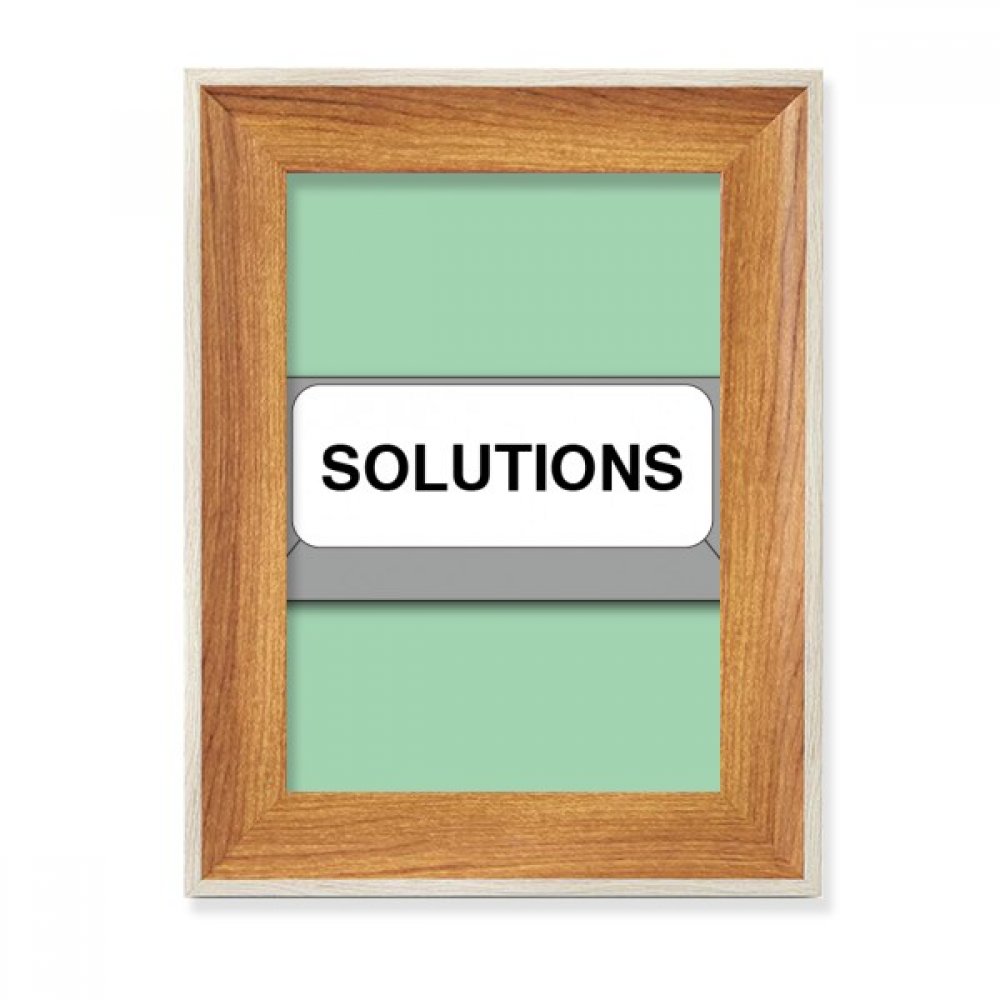 problem solving button desktop wooden photo frame display picture art ...