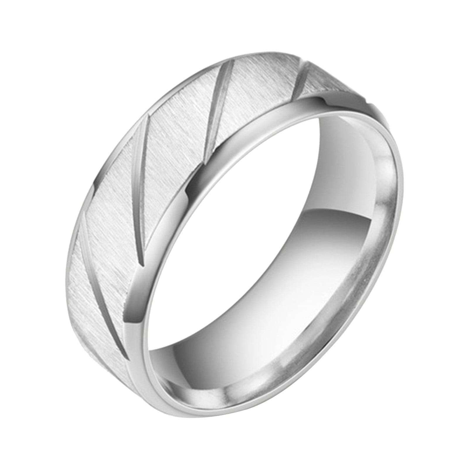 promise rings for couples Stainless Steel Womens Mens Silver Wedding ...