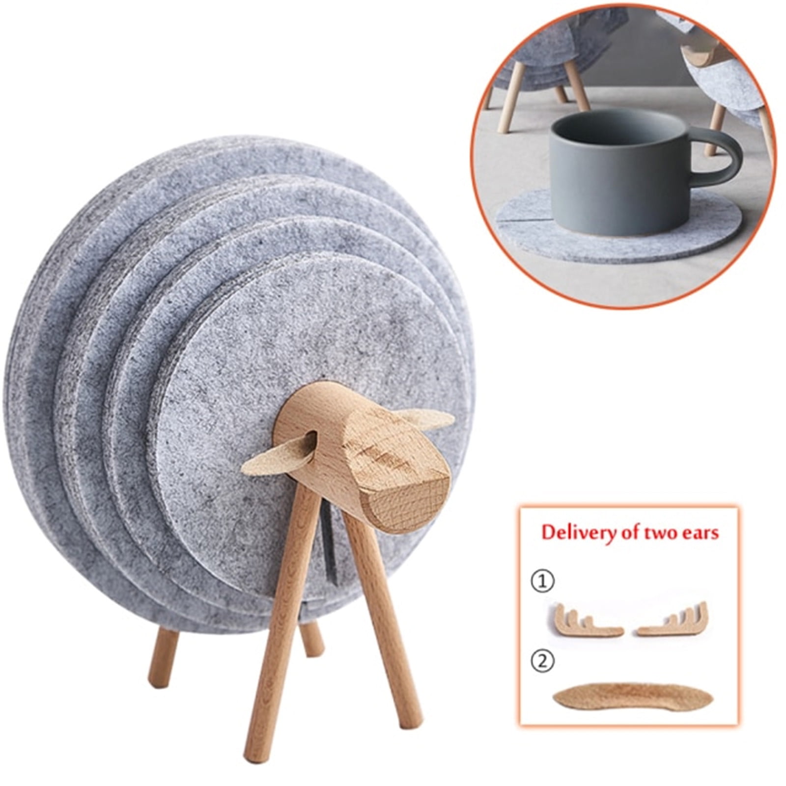 promotion! 12Pcs Style For Home Sheep Shape Antis Slip Table Decor Cup ...