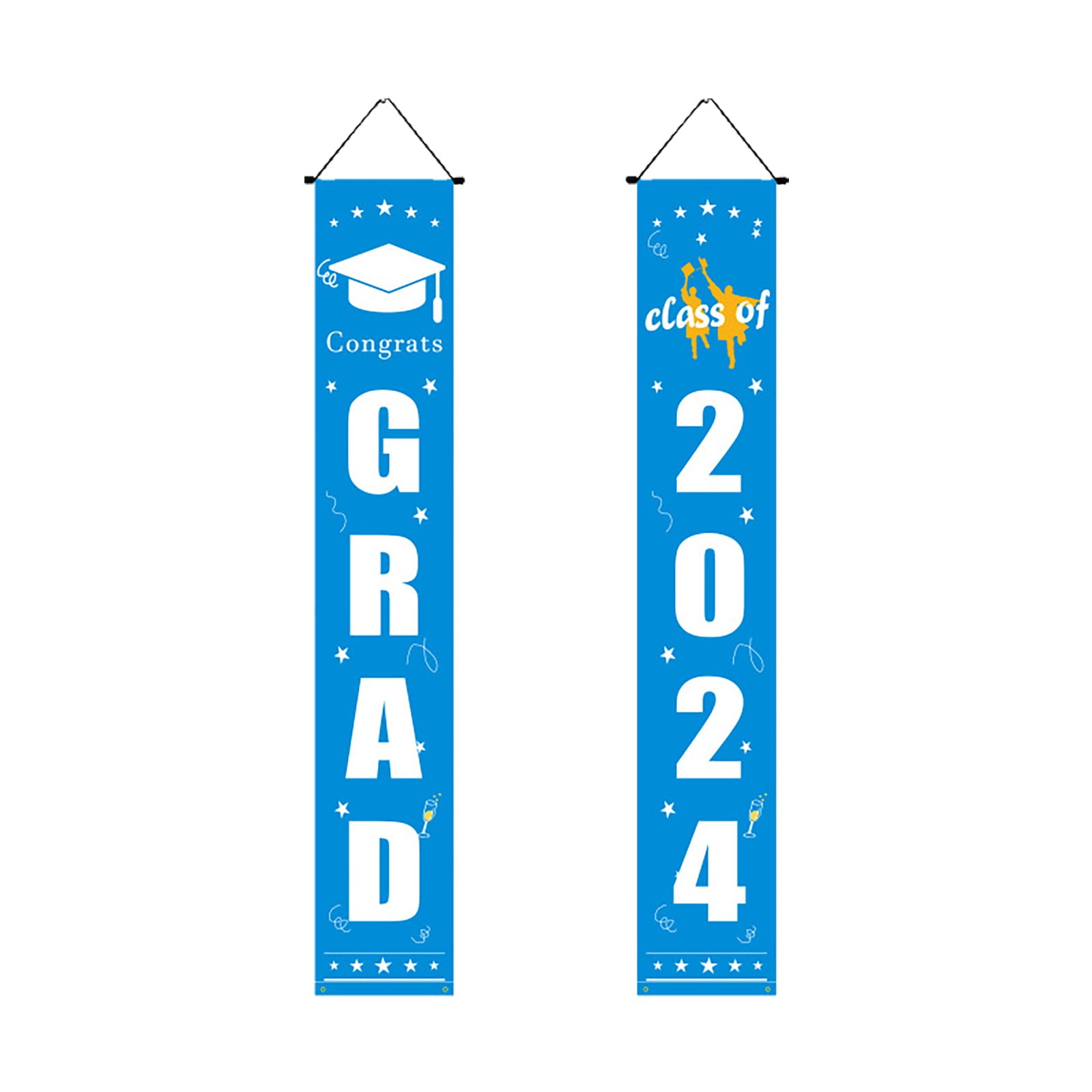 promotion! Graduation Decorations 2024 GRAD Banner Blue Porch Door Sign ...