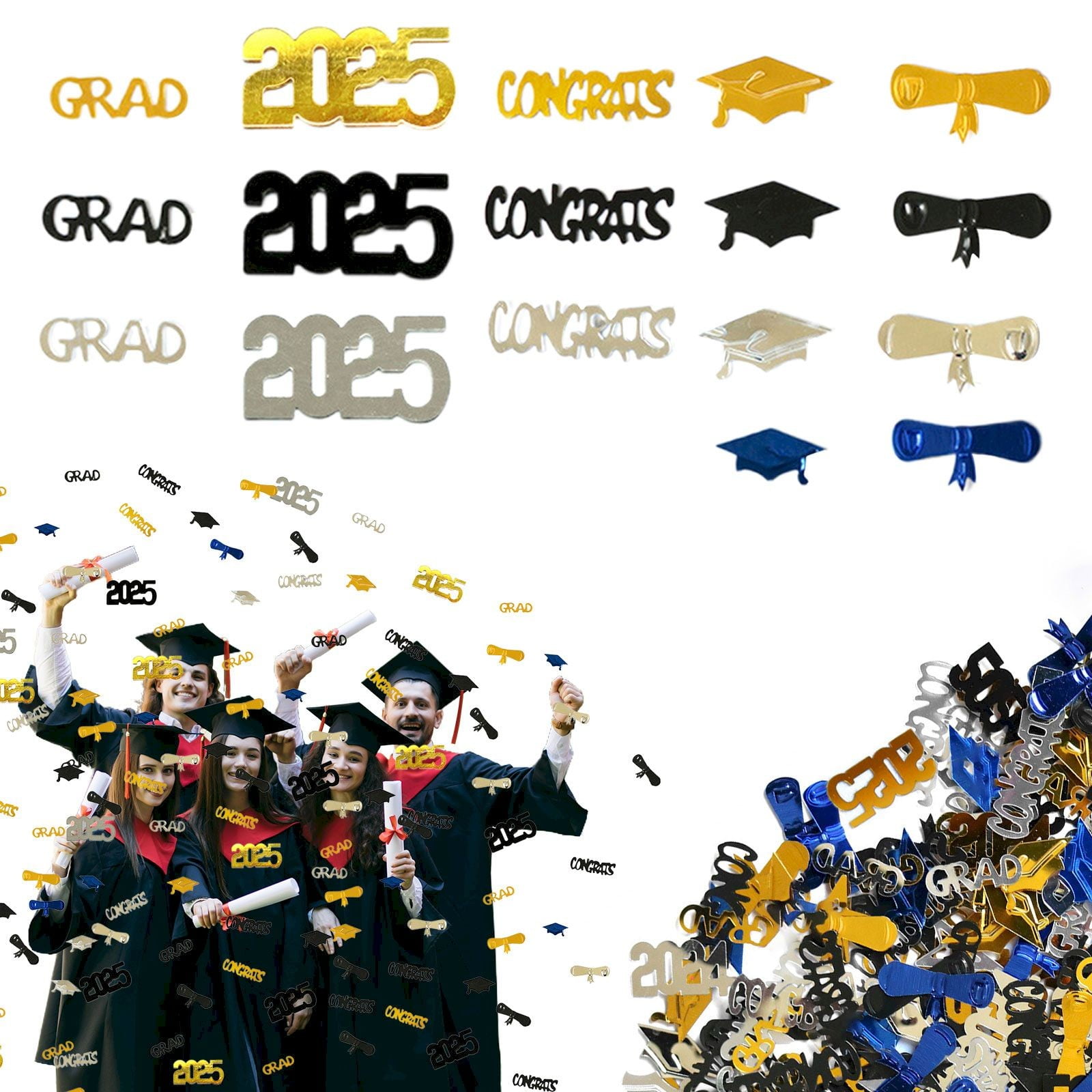 promotion! Graduation Decorations 2025 Blue 1 Set Of Graduation ...