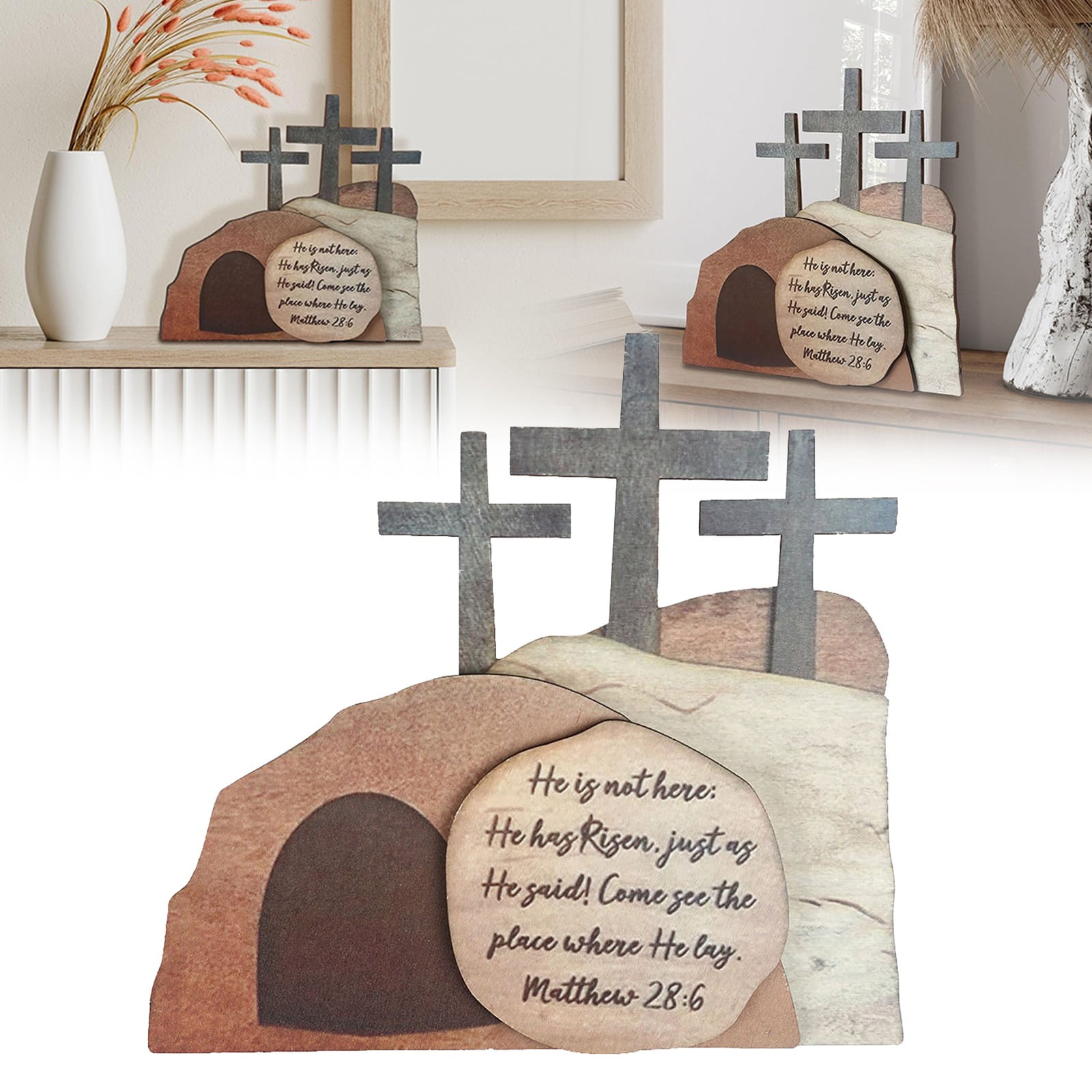 promotion! Wooden Easter Decoration Resurrection Scene And Empty Tomb ...