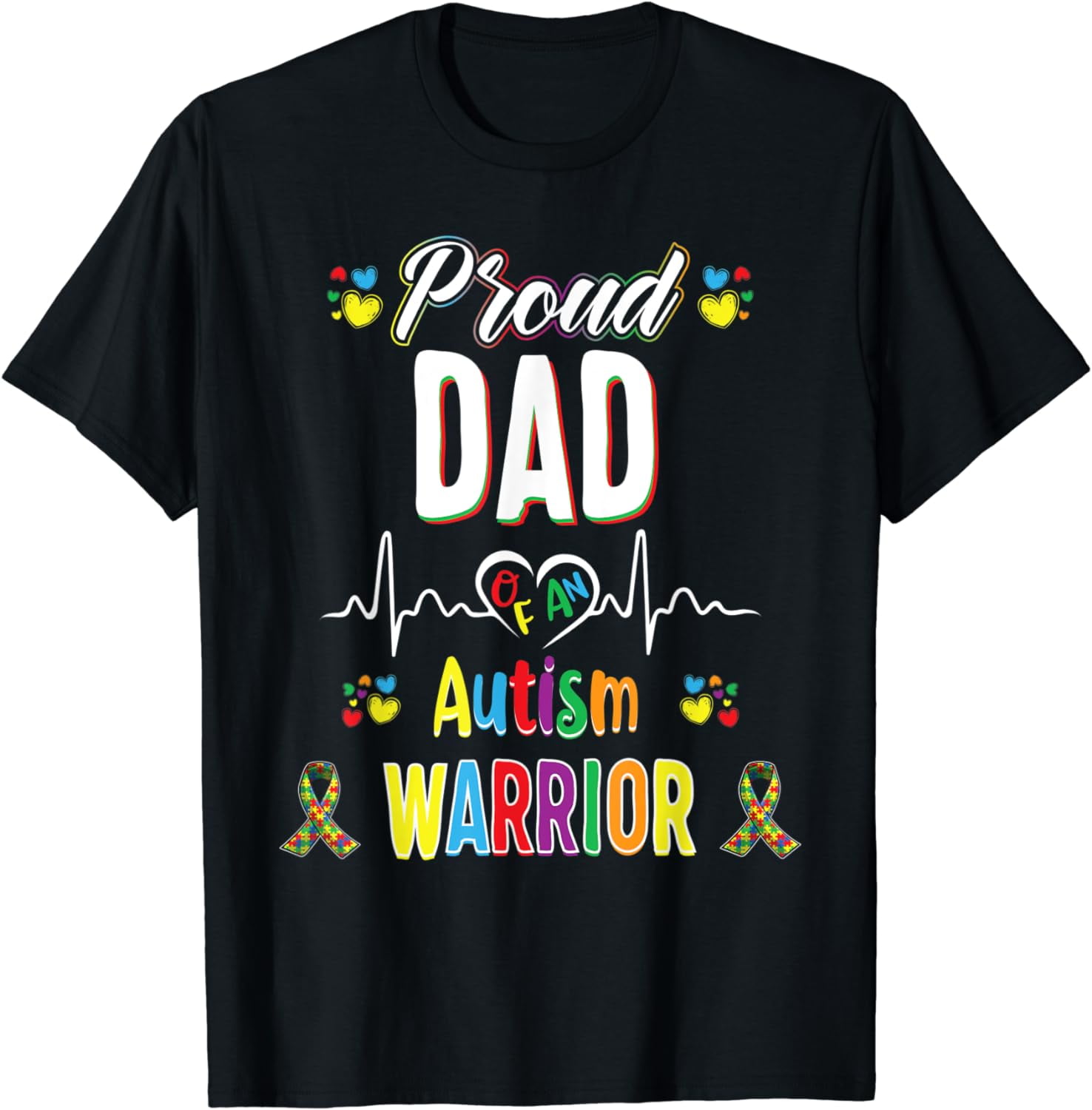proud Dad Autism warrior awareness ribbon Autistic T-Shirt - Walmart.com