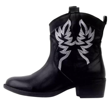 Forever Women Cowgirl Cowboy Western Ankle Boots Pointy Toe Rhinestone ...