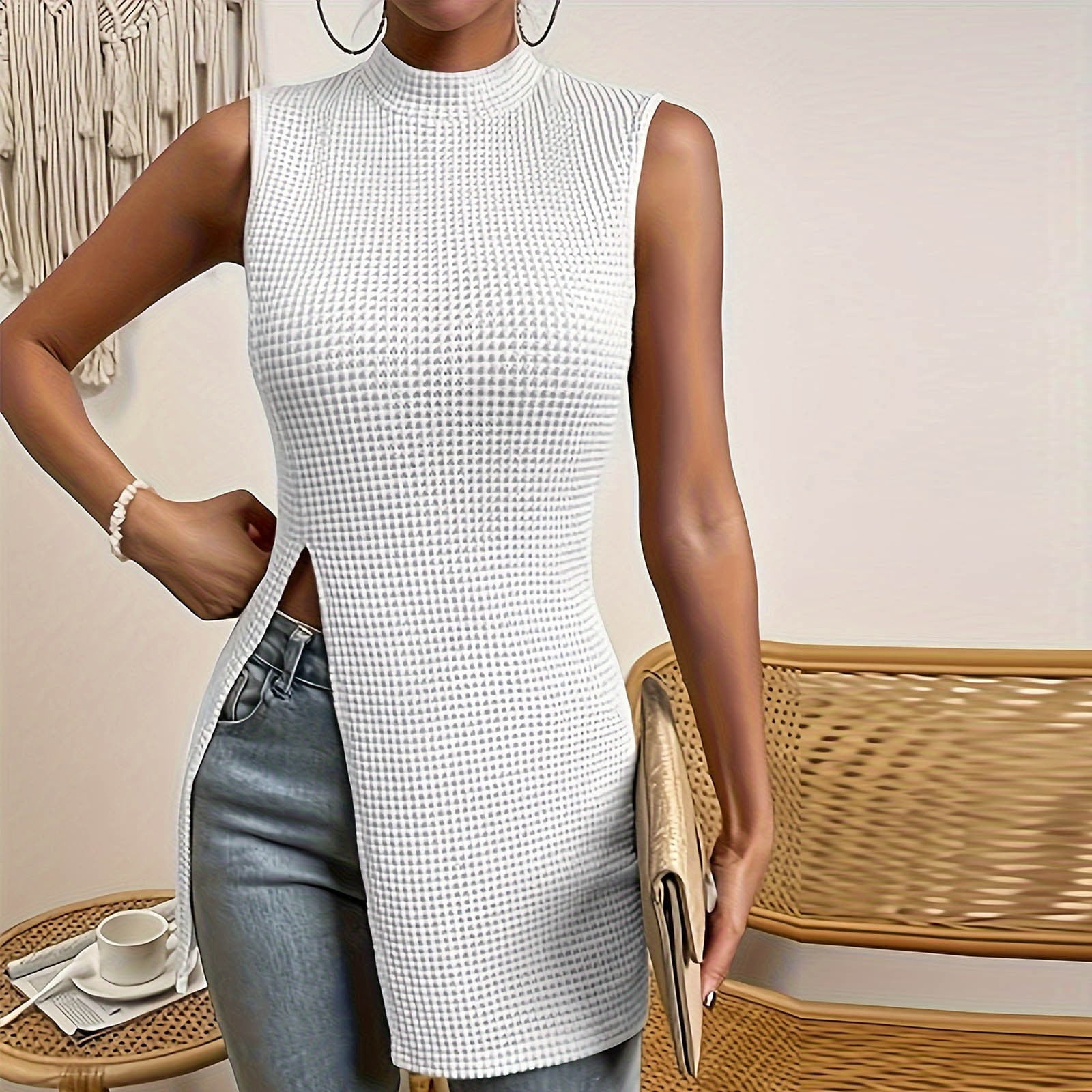 pstuiky Bathing Suit Cover up, Women Casual Solid Round Neck Hollow Out ...
