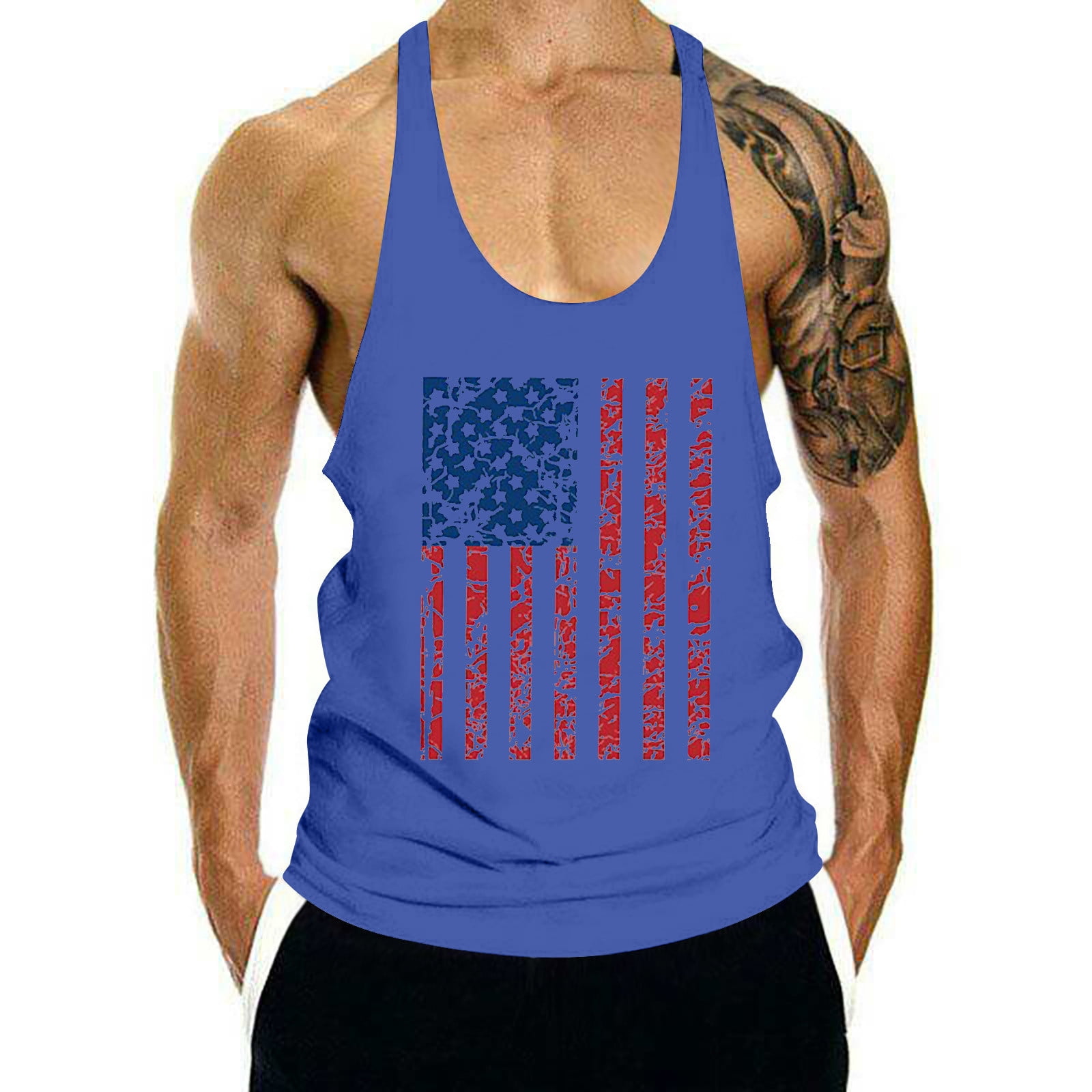 Pstuiky Independence Day Tank Top For Men Independence Day Printed