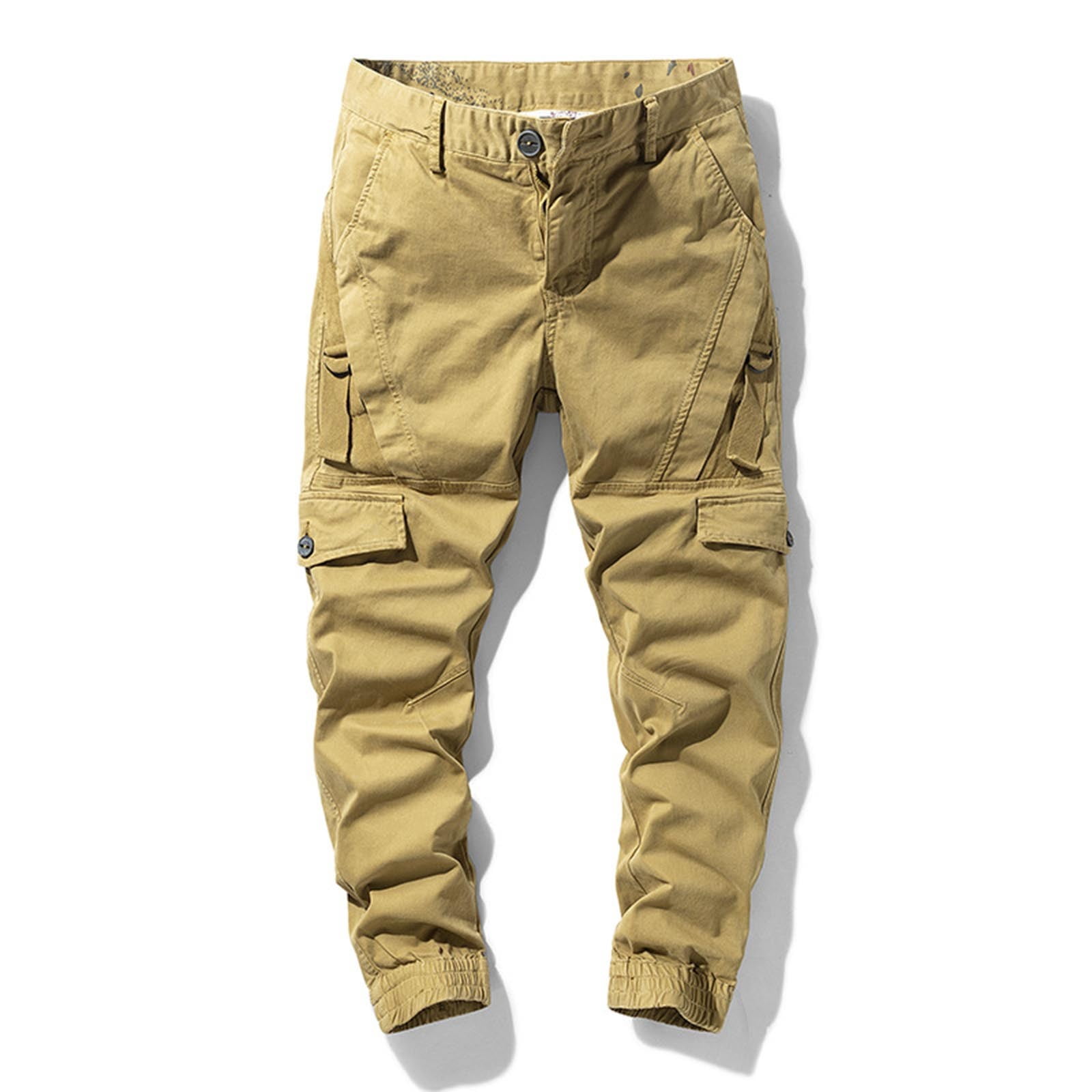 pstuiky Mens Cargo Pants, Solid Color Zipper Activewear Classic Fit ...