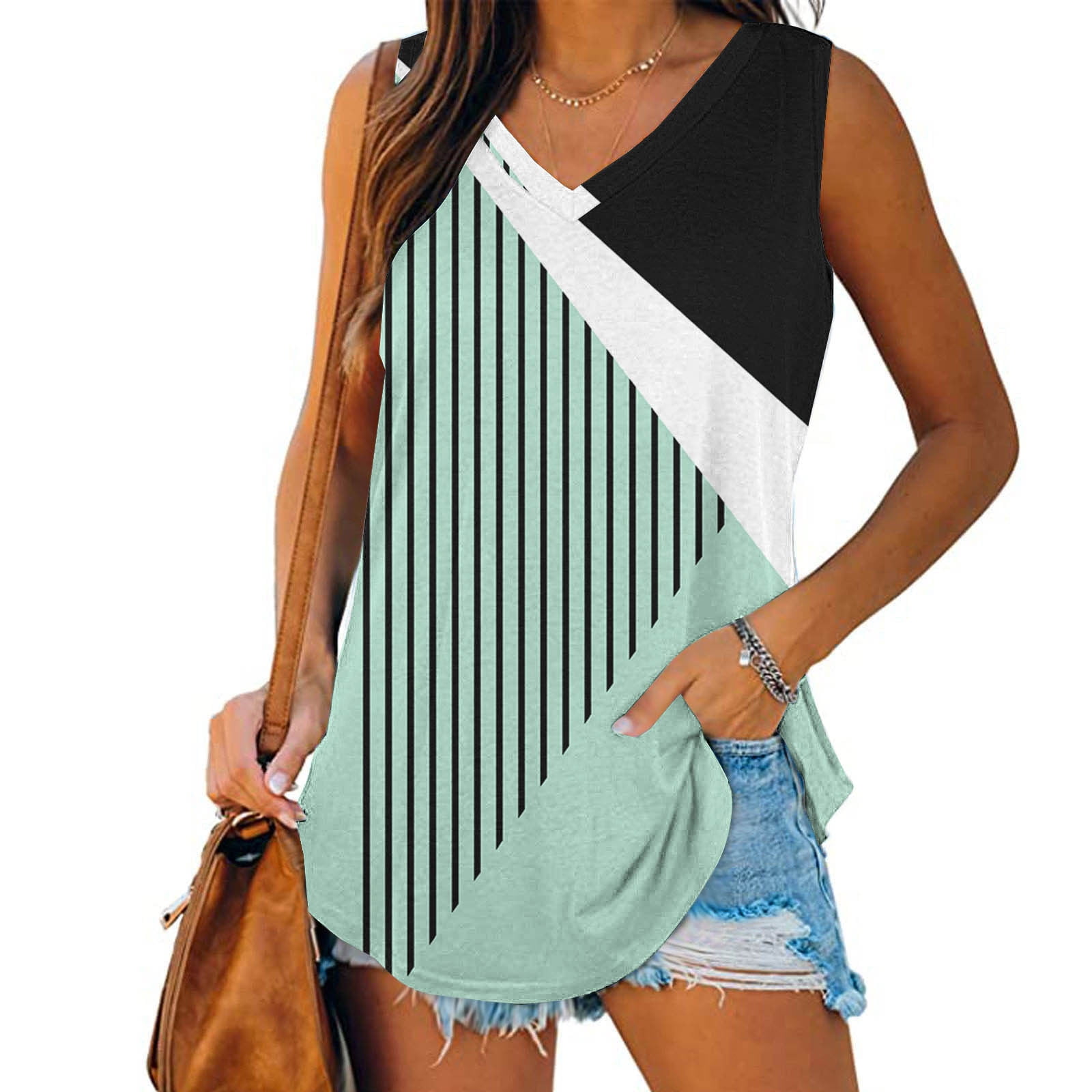 pstuiky Tank Top Athletic Tank, Women V-Neck Printed Tank Top Casual ...