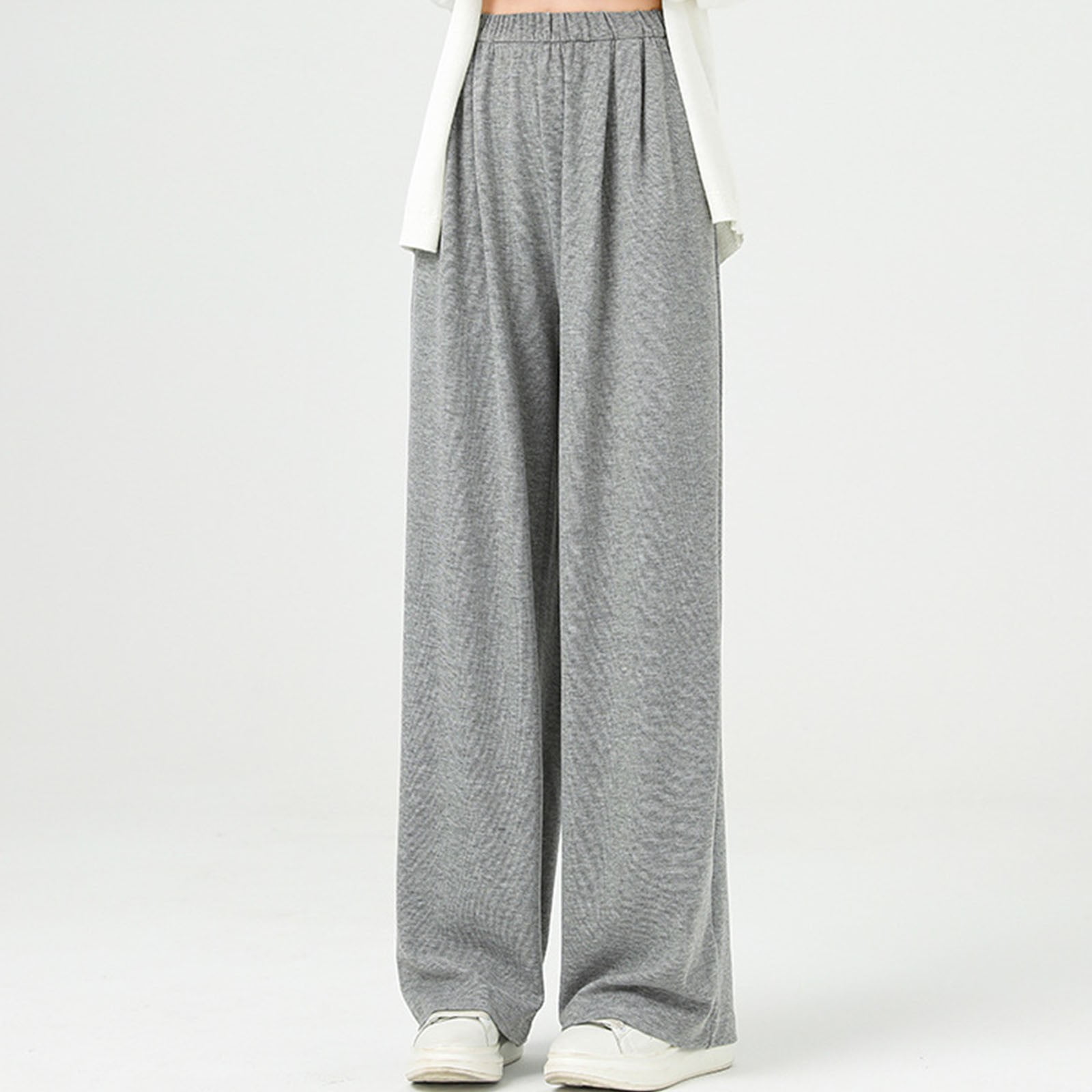 pstuiky Wide Leg Pants for Women, Women Solid Color High Waist Baggy ...