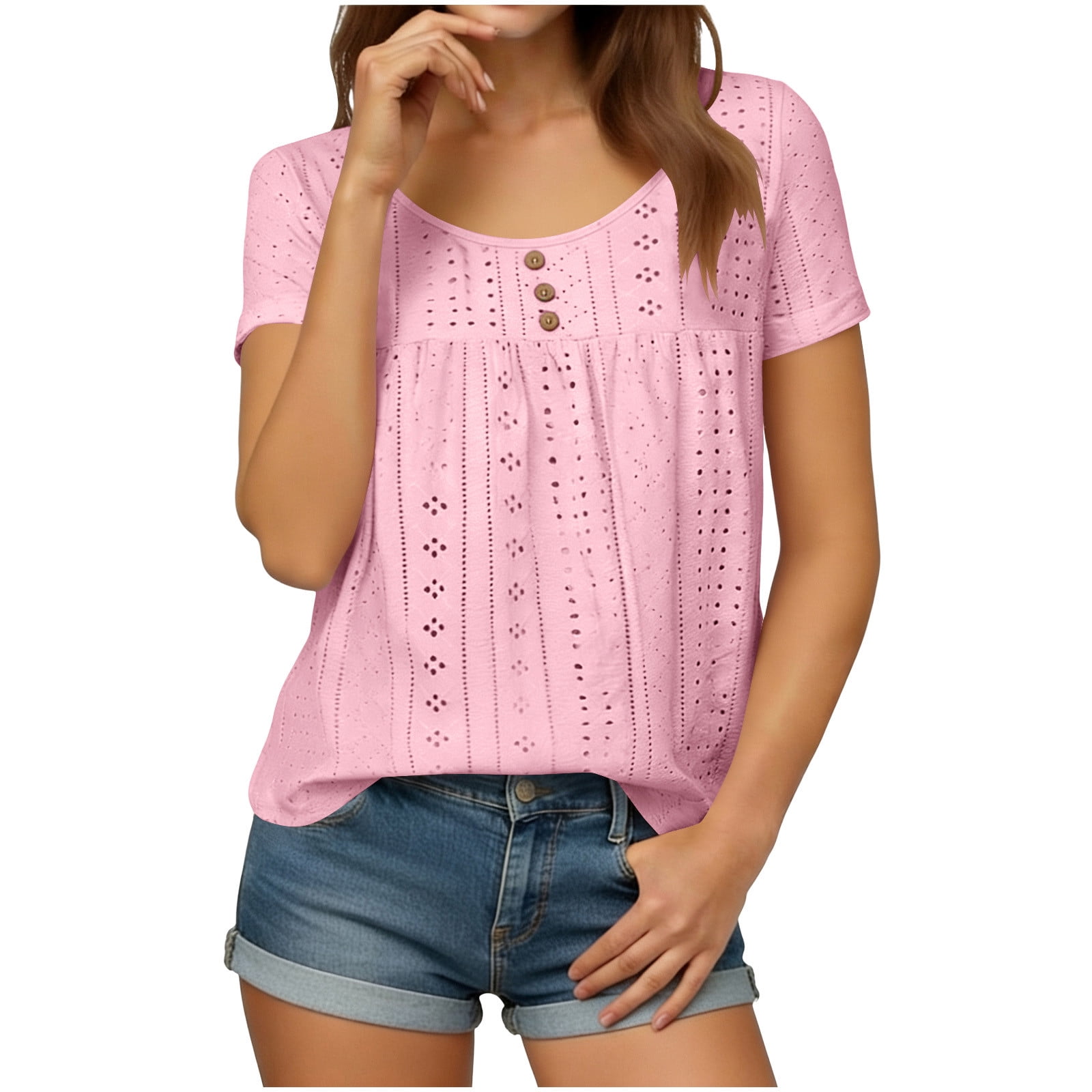 pstuiky Womens Workout Tops Fashion Short Sleeve Crew Neck Women ...