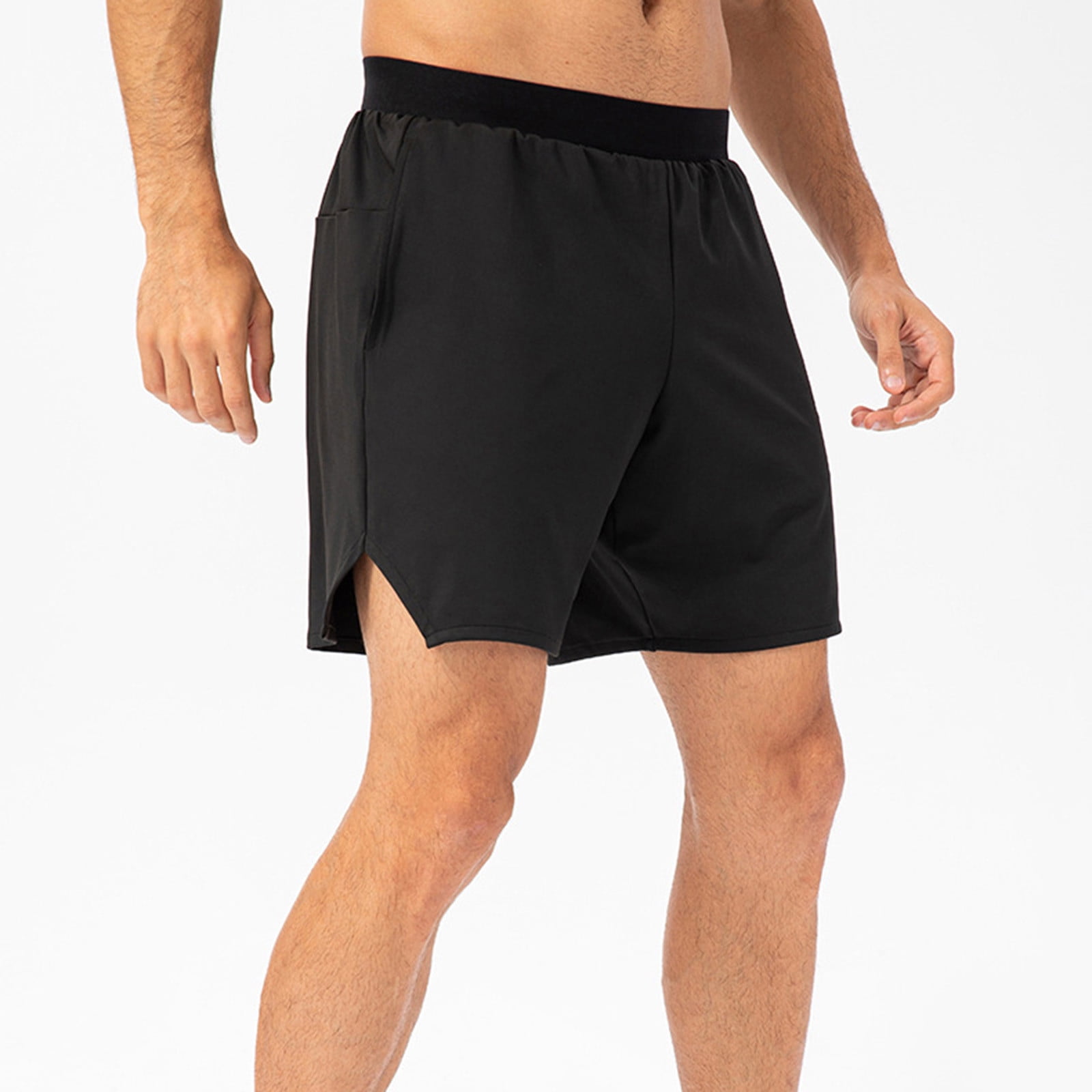 pstuiky Workout Shorts, Men Solid Color Athletic Training Shorts With ...