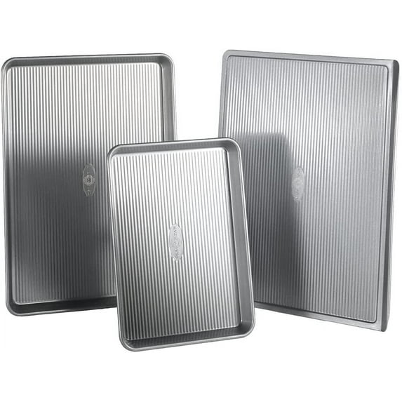 pupikeji 3-Piece Warp Resistant Non-Stick Aluminized Steel Bakeware Set ...