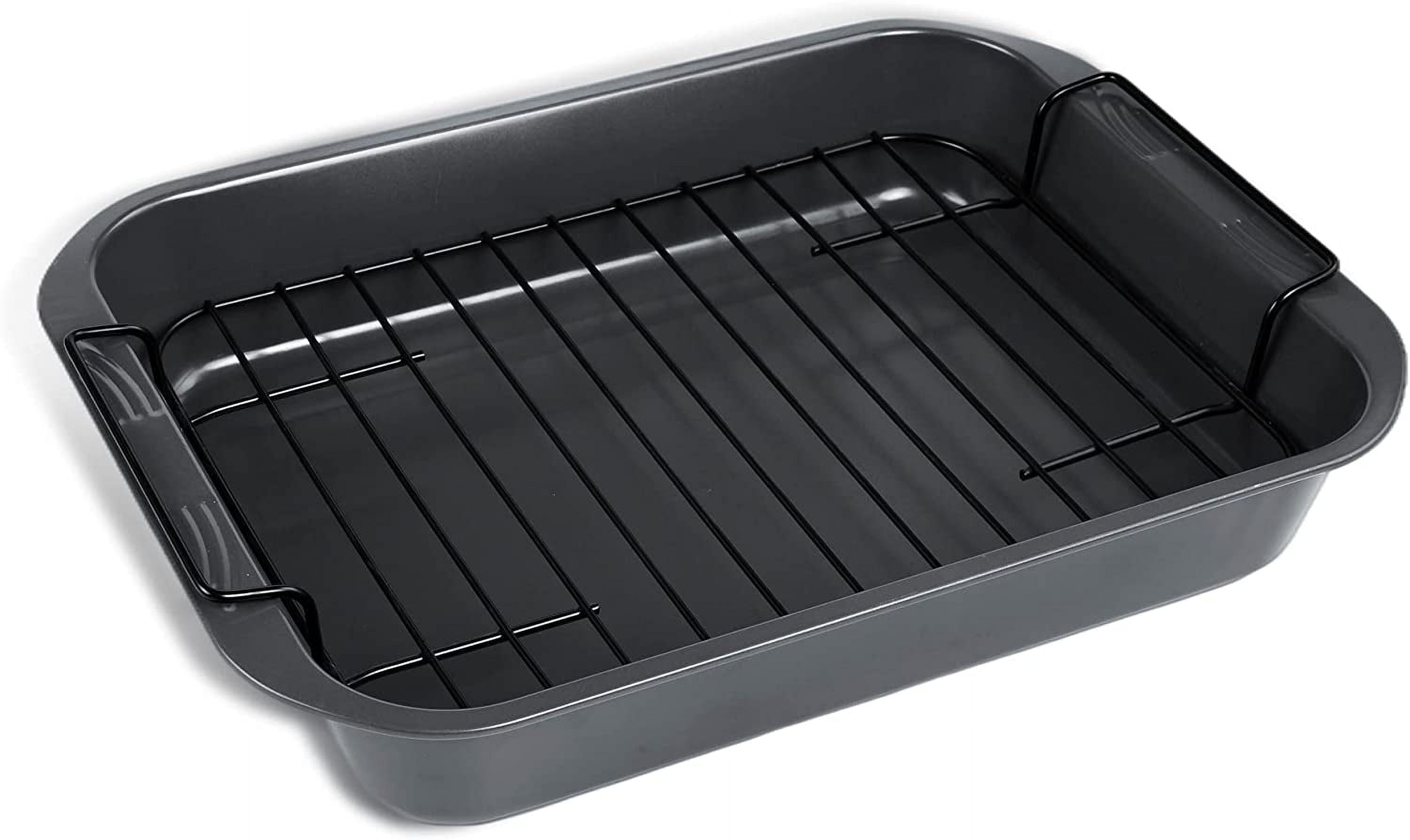 pupikeji Bakeware Nonstick Roaster, Nonstick Roasting Pan with Rack ...
