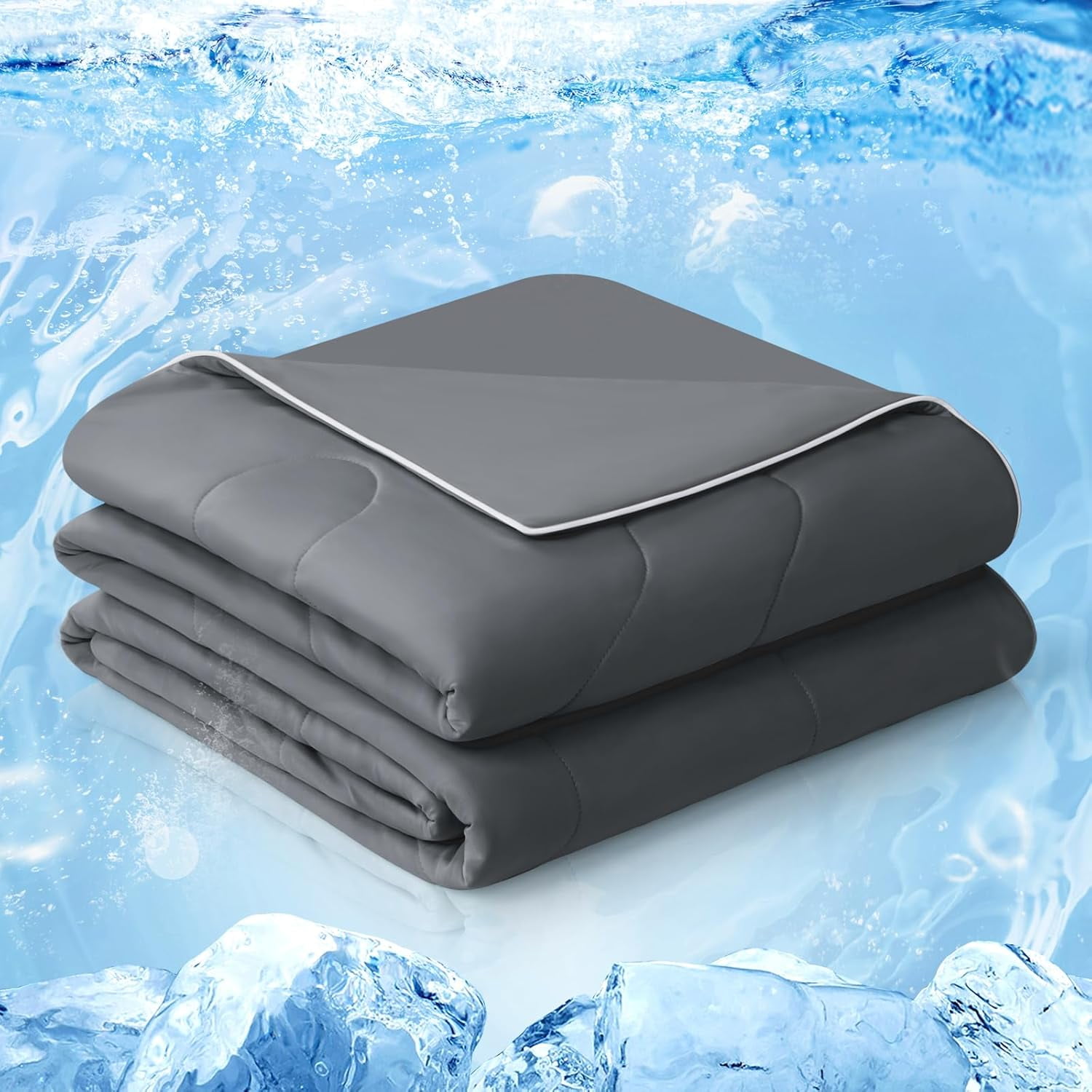 pupikeji Cooling Comforter Queen, Cold Touch Fabric Absorbs Body Heat ...