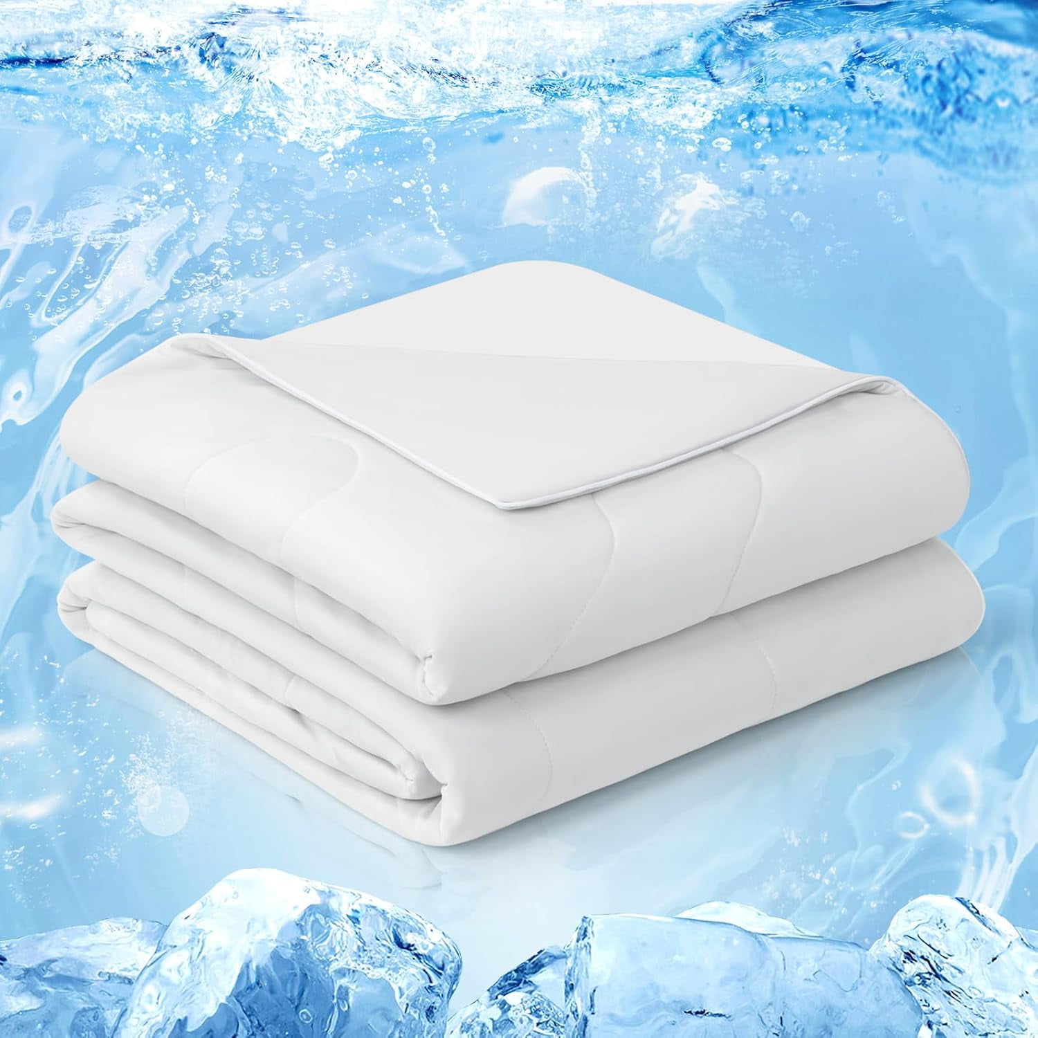pupikeji Cooling Comforter Queen, Cold Touch Fabric Absorbs Body Heat ...
