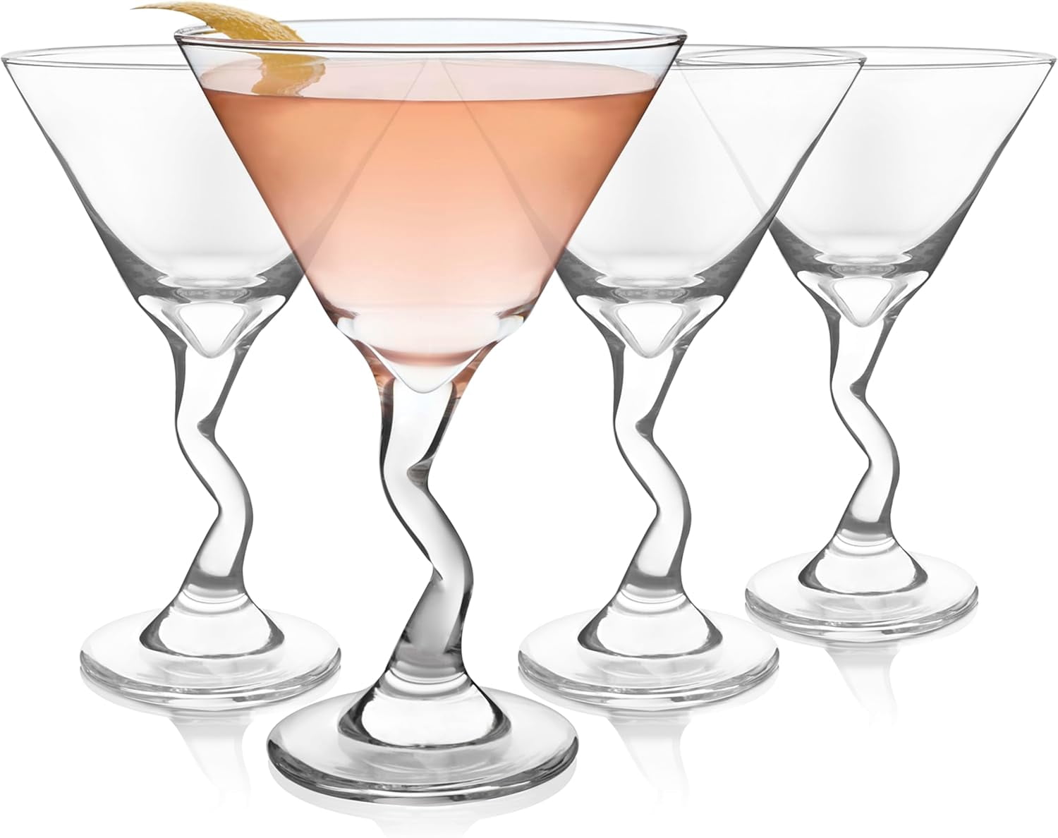 pupikeji Cosmopolitan Stemless Martini Glasses Set Of 12, Dishwasher ...