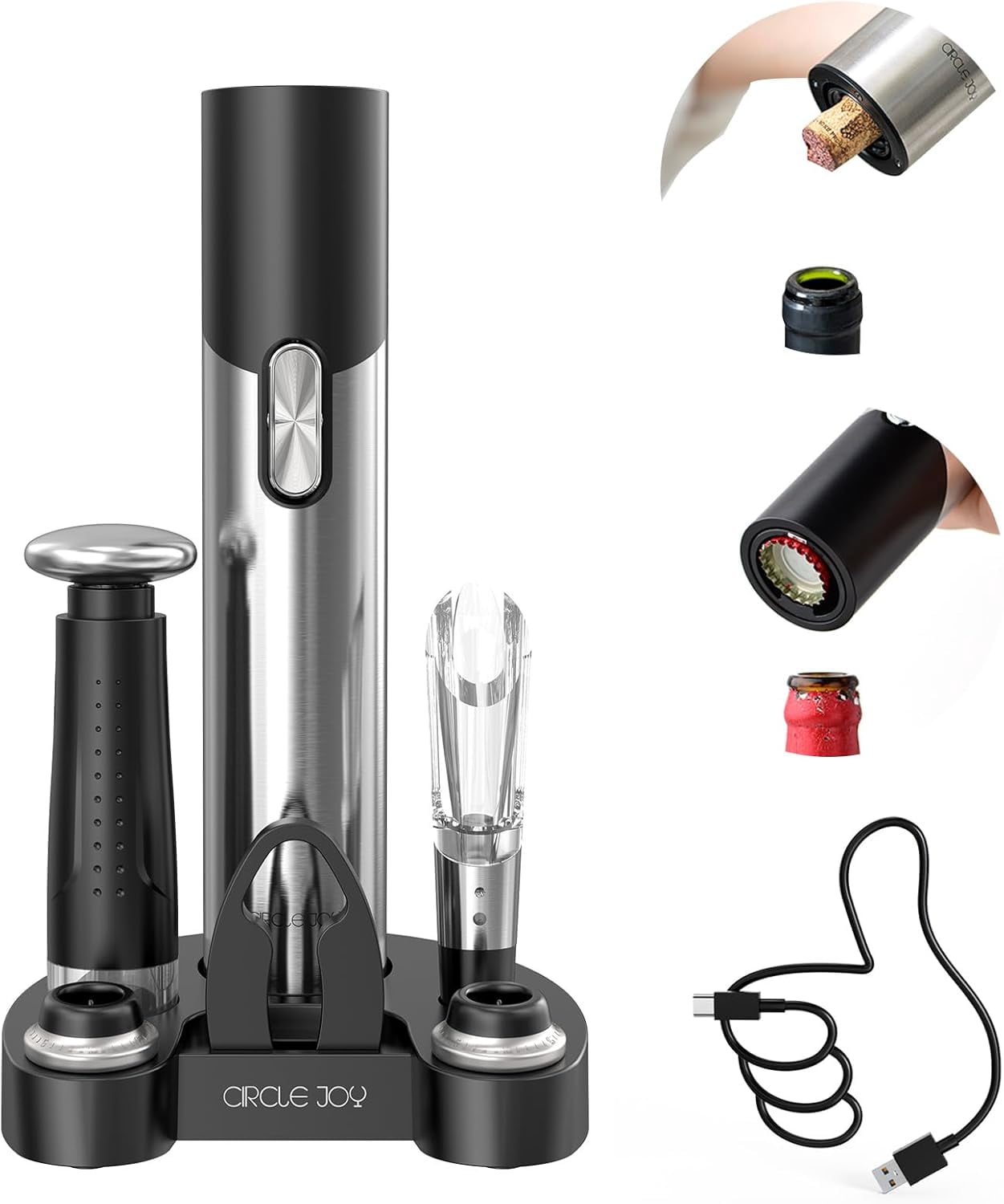 pupikeji Electric Wine Opener Set Automatic Wine Opener Kit for Wine ...