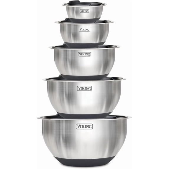 pupikeji Mixing Bowls Set, 10 Piece Stainless Steel Kitchen Cookware ...