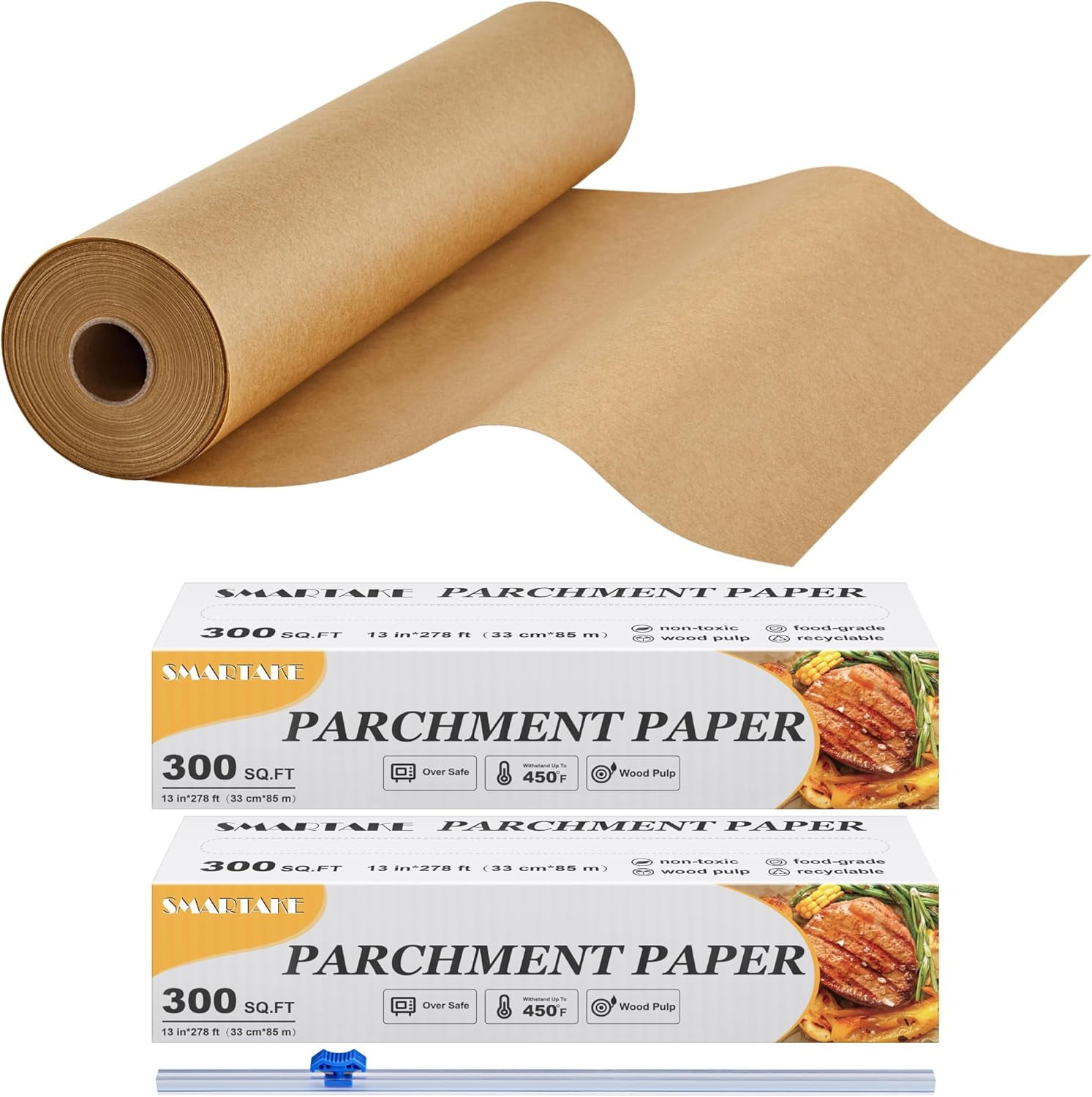 pupikeji Parchment Paper Roll for Baking, 2-Pack of 13 in x 278 ft, 600 ...