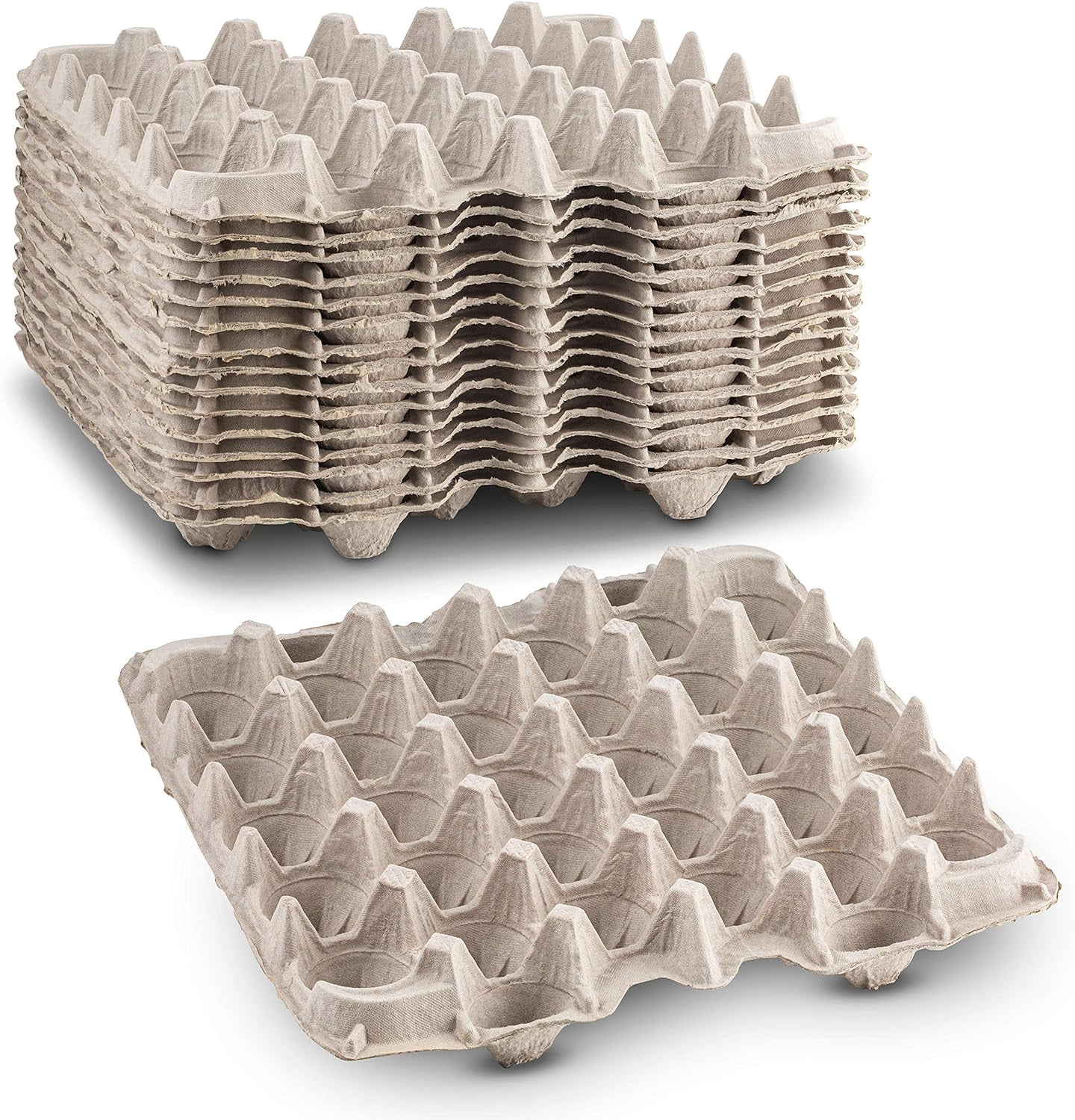 pupikeji Pulp Fiber Egg Flat Cartons Holds 30 Eggs - Egg Crate for ...