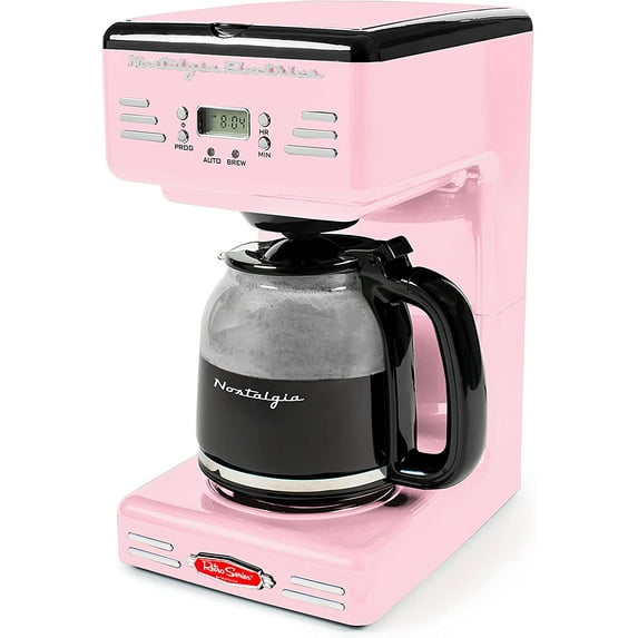 pupikeji Retro 12-Cup Programmable Coffee Maker With LED Display ...
