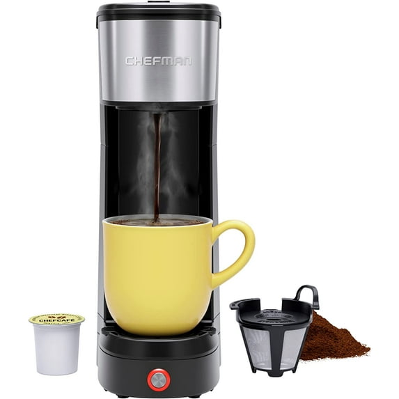 pupikeji Single Serve Coffee Maker: K-Cup & Ground Compatible, Single ...
