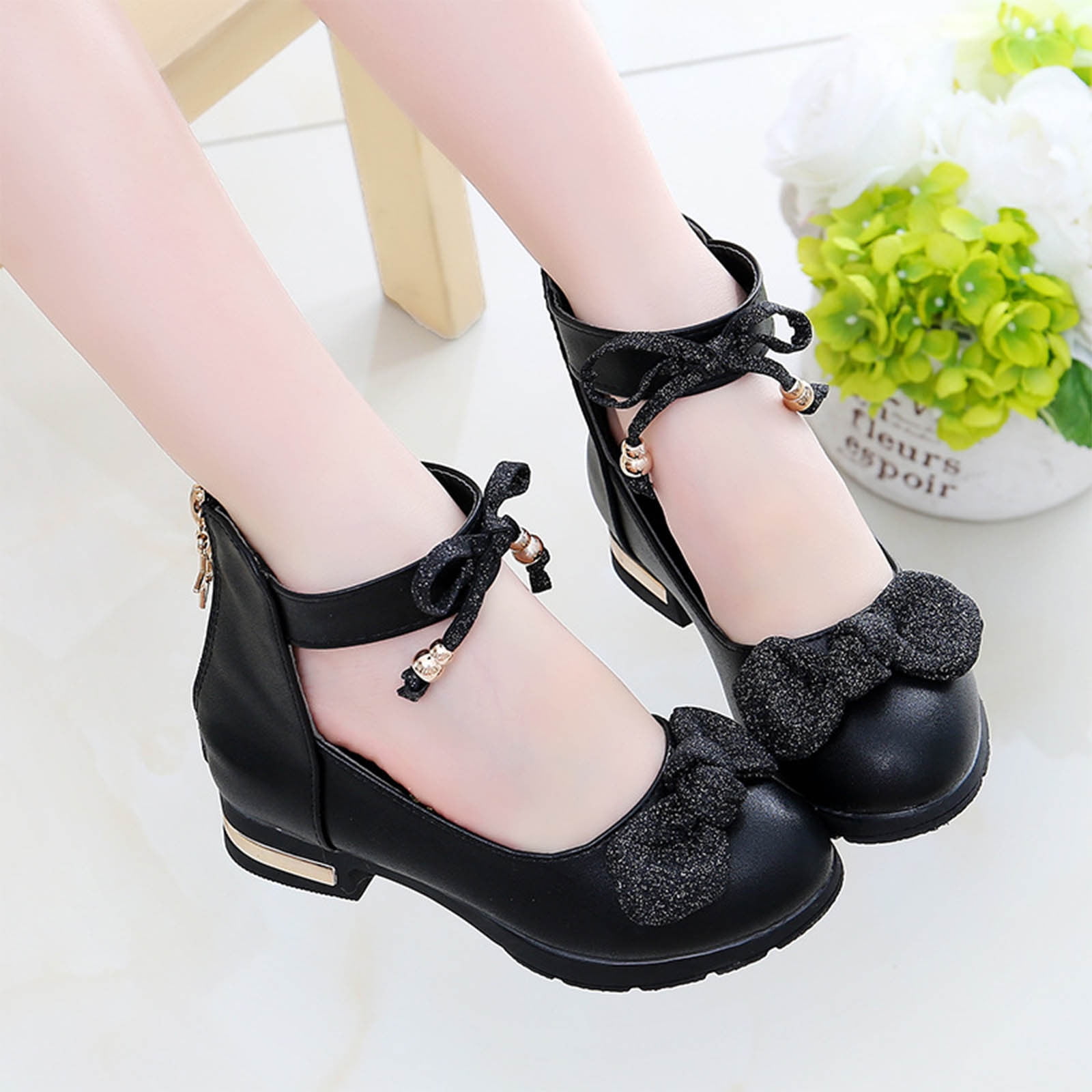 purcolt 3-12 Years Girls Dress Shoes with Bow, Mary Jane Shoes for ...