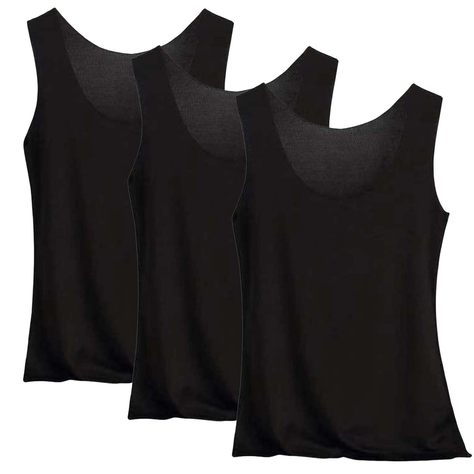 purcolt 3 Pack Women's Sleeveless Pajamas Loose Fit Crew Neck Tank Tops ...