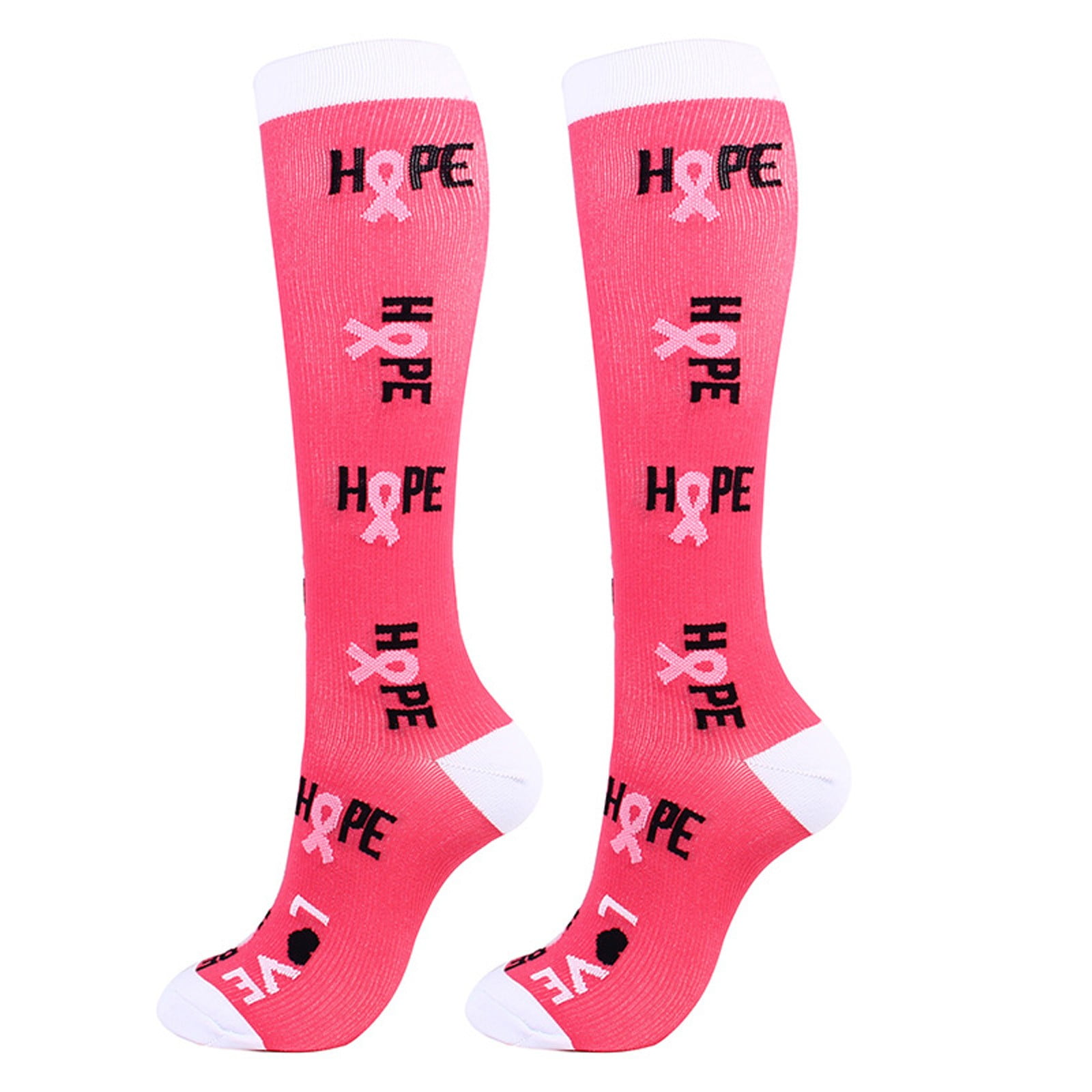purcolt Adults Compression Socks for Women Breast Cancer Awareness ...