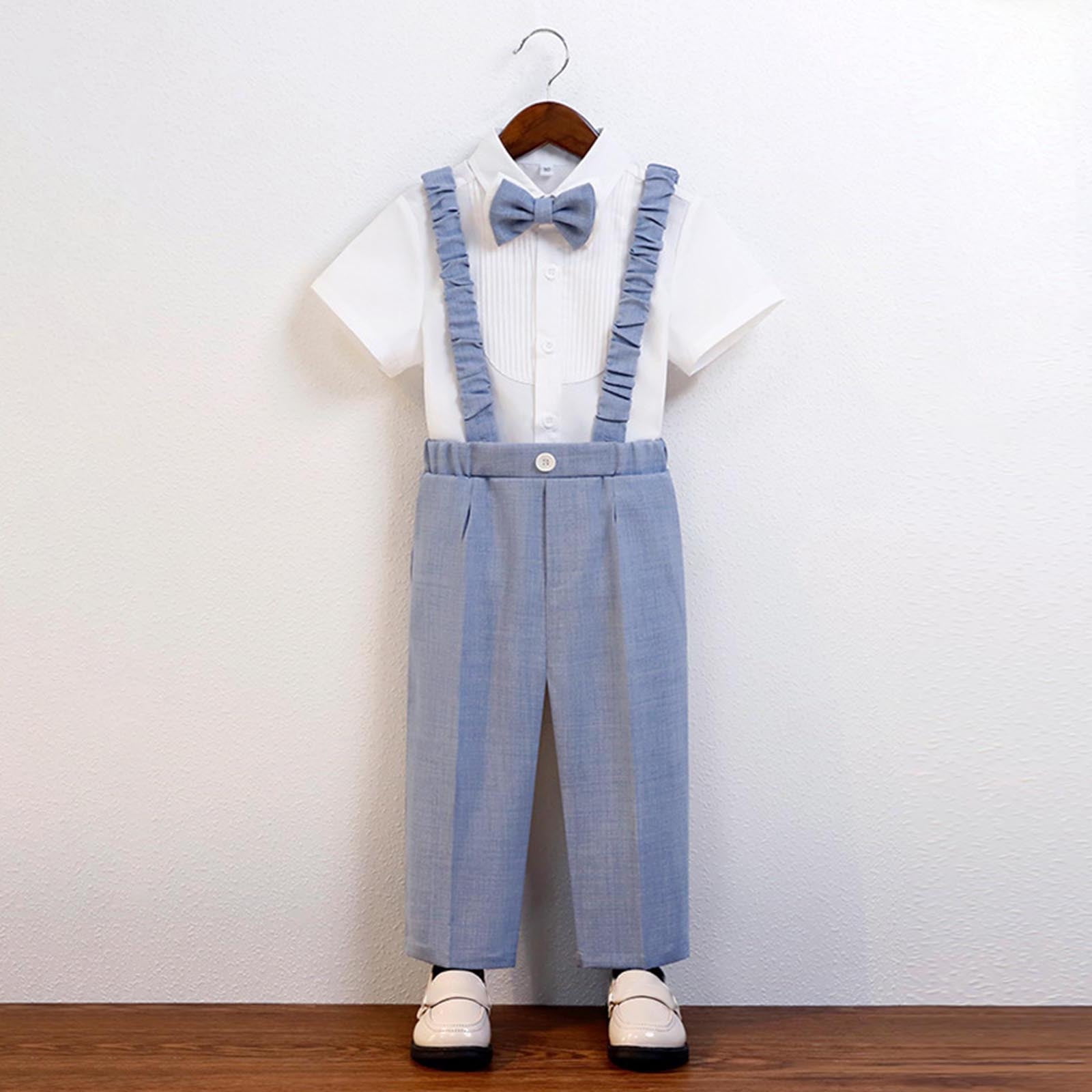 purcolt Baby Boy Clothes Suit Formal Dress Suspender Pants Gentleman ...