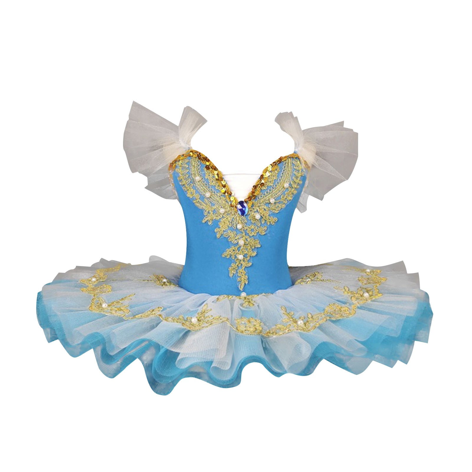 purcolt Ballet Leotards for Girls with Platter Ruffle Sleeve Skirted ...