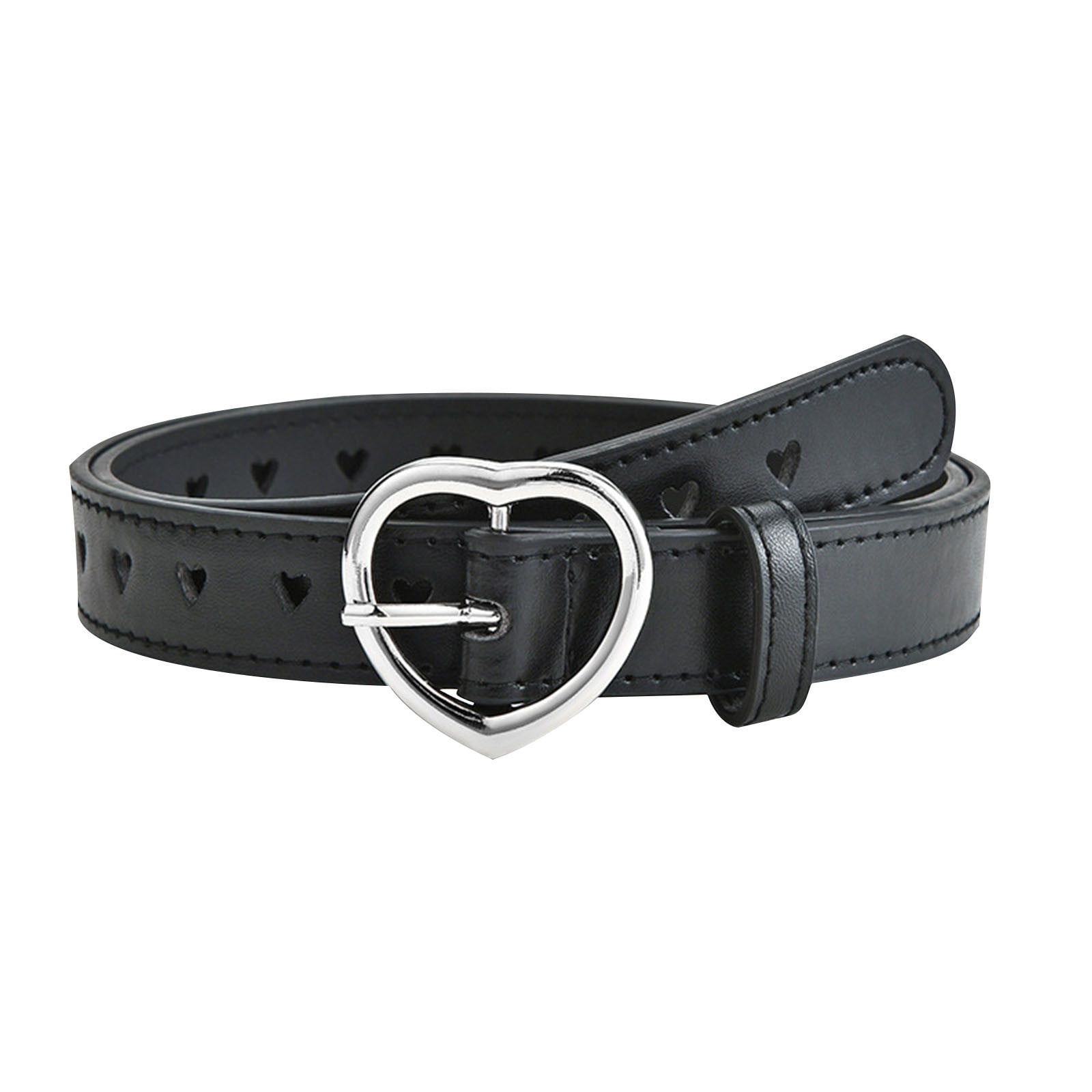 purcolt Girls Belt Cute Heart Shape with Metal Buckle Elastic Stretch ...