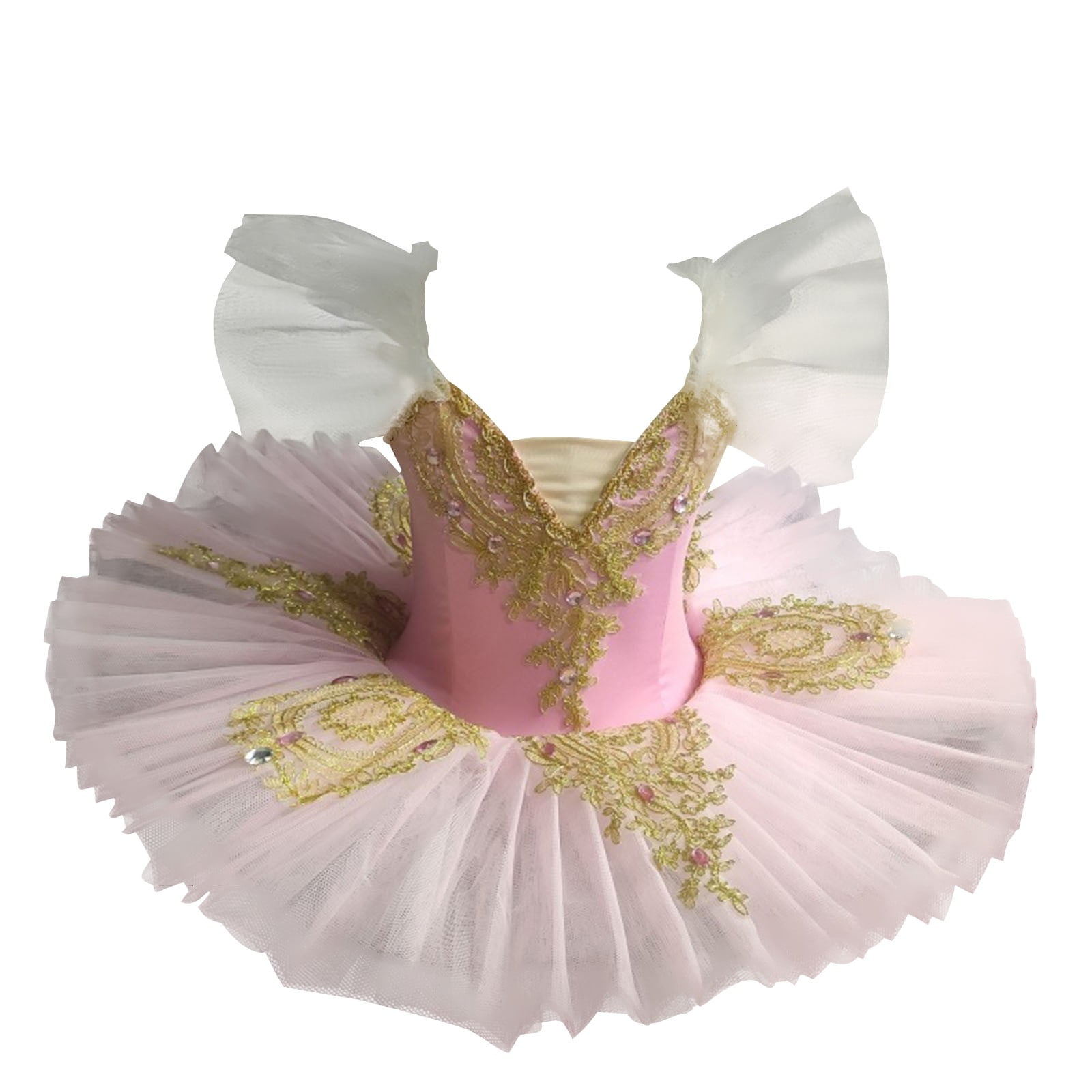 purcolt Girls Skirted Ballet Performance Ballet Leotards Embroidery ...