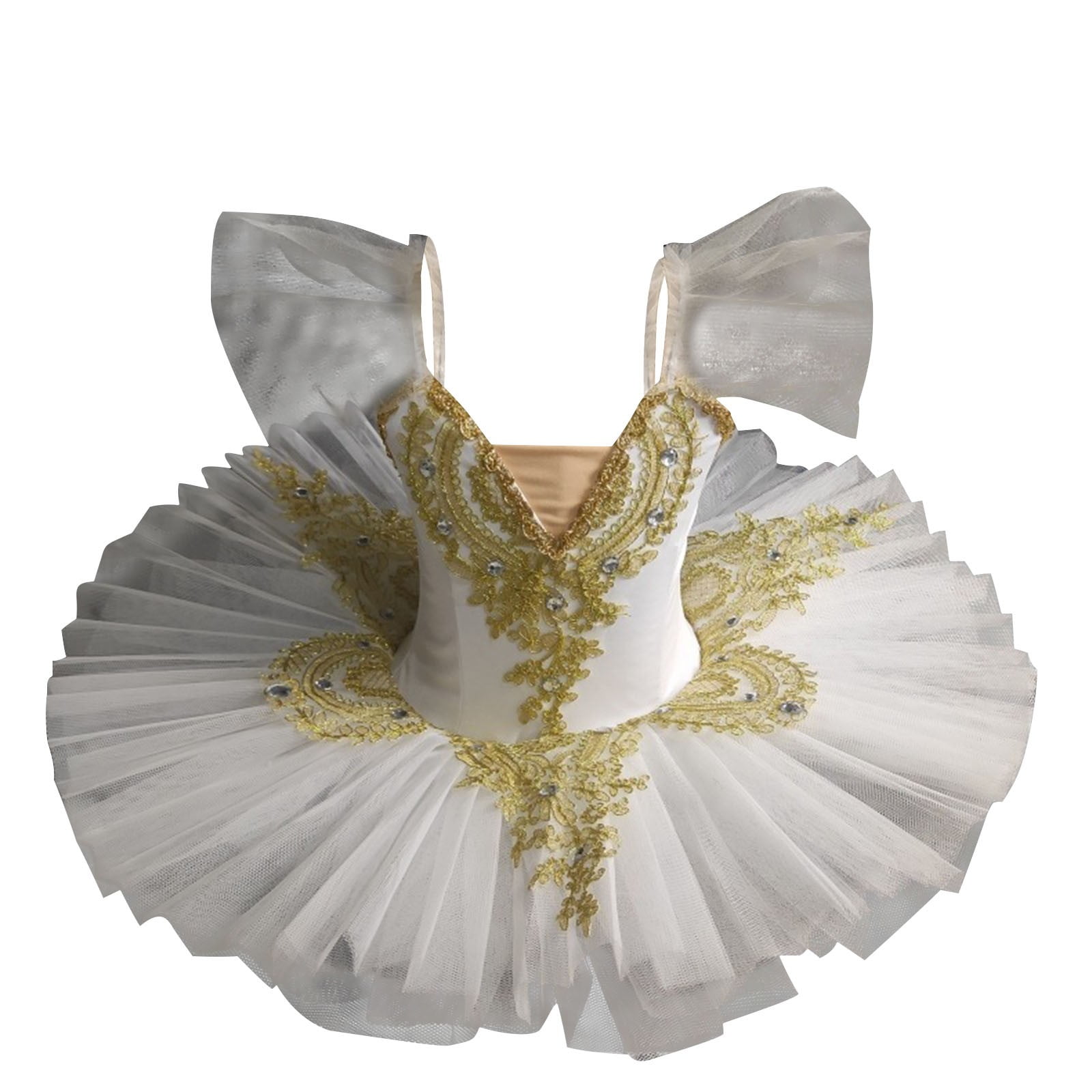 purcolt Girls Skirted Ballet Performance Ballet Leotards Embroidery ...