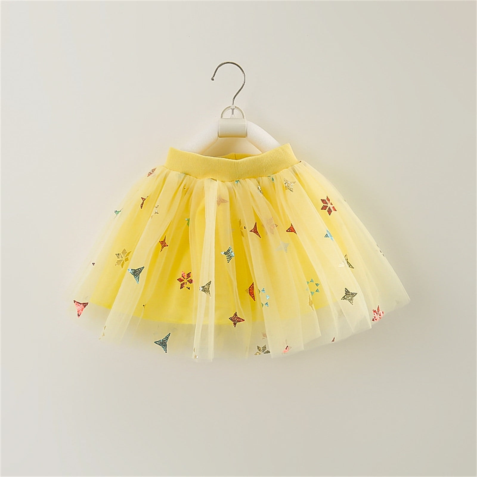 purcolt Girls Tutu Mesh Short Skirt Casual Elastic High Waist Sparkling Sequin Tulle Dance ...