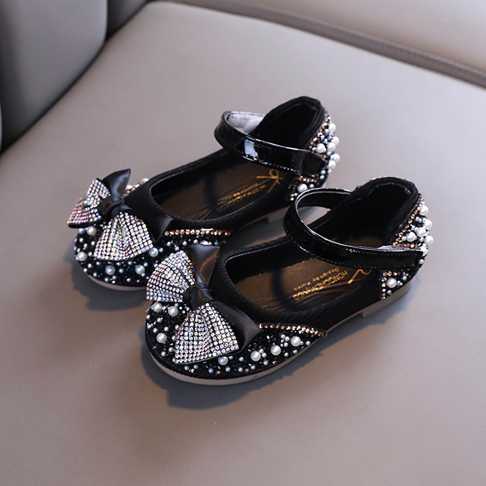 purcolt Little Girls Bow Dress Shoes Flower Girl Flats Mary Jane Low ...