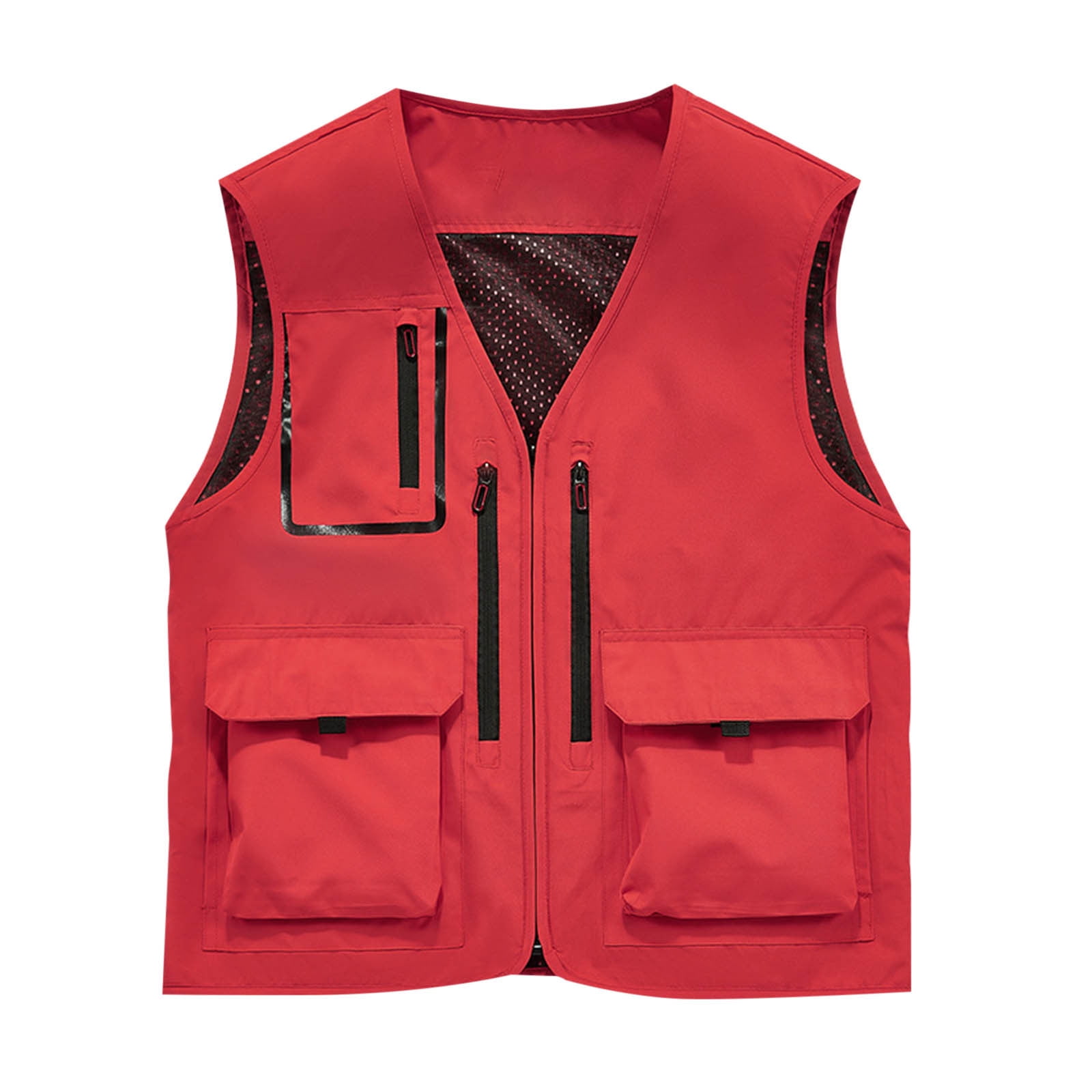 purcolt Men's Fishing Vest Mesh Lined Cargo Vest Lightweight Breathable Outdoor Utility Travel ...