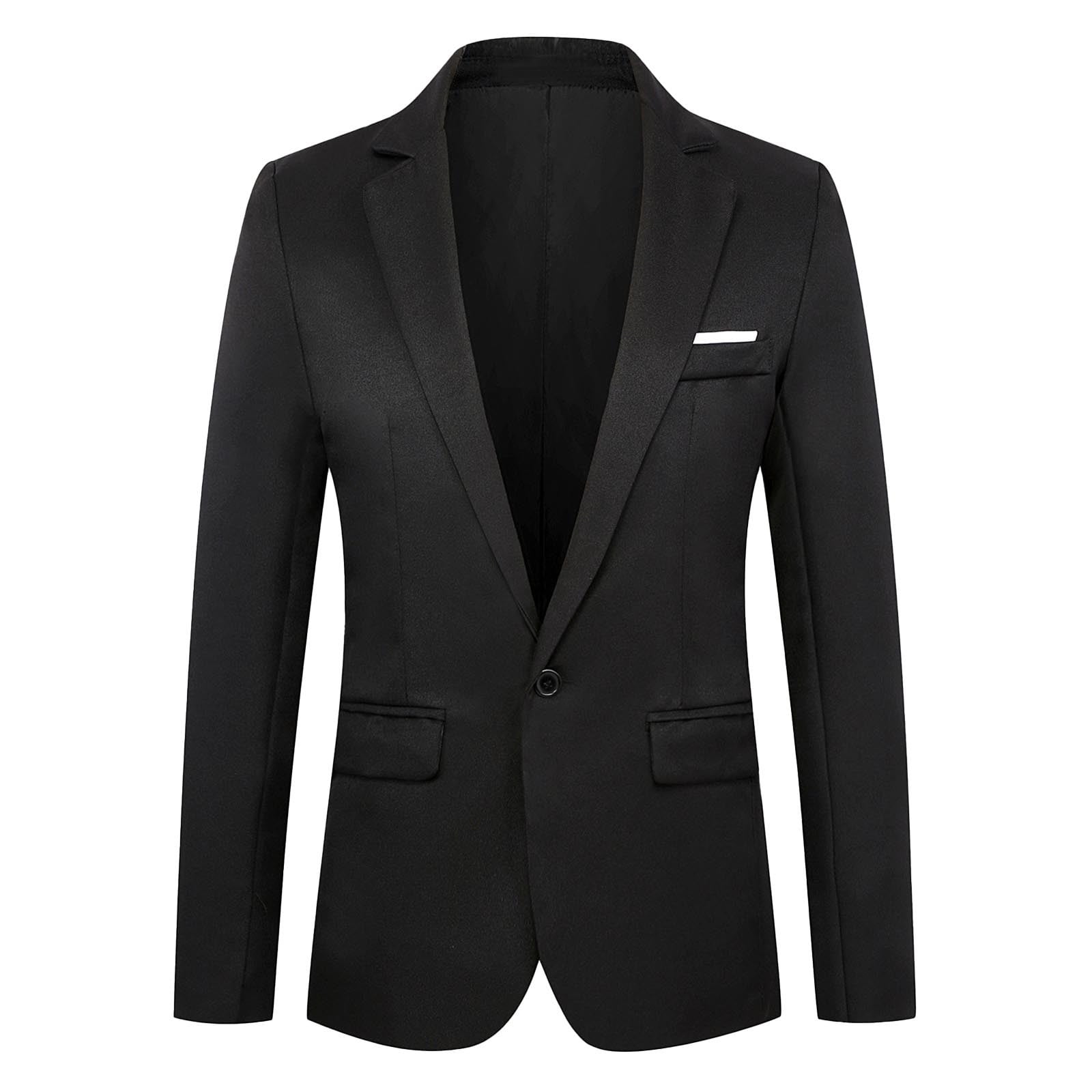 purcolt Men's One Button Suit Jacket Elegant Solid Color Blazers Slim ...