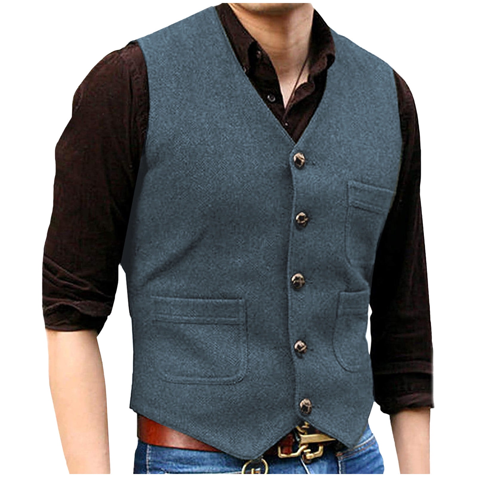 purcolt Men's Suit Vest Slim Fit Formal Business Casual Dress Vest V ...