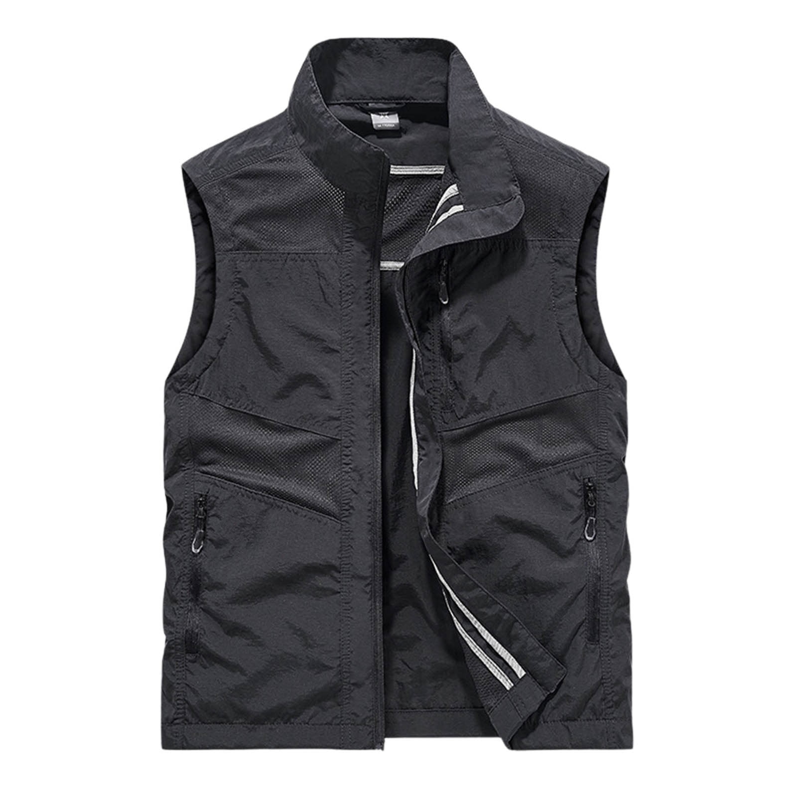 purcolt Men's Utility Fishing Vest Lightweight Quick Day Mesh Travel ...