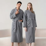 purcolt Mens Plush Fleece Robe Soft Shawl Collar Bathrobe Full Length ...