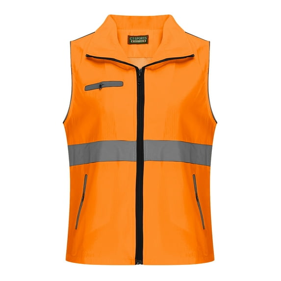 purcolt Reflective Safety Vest for Men Women with Multiple Zipper Pockets High Visibility Vest ...