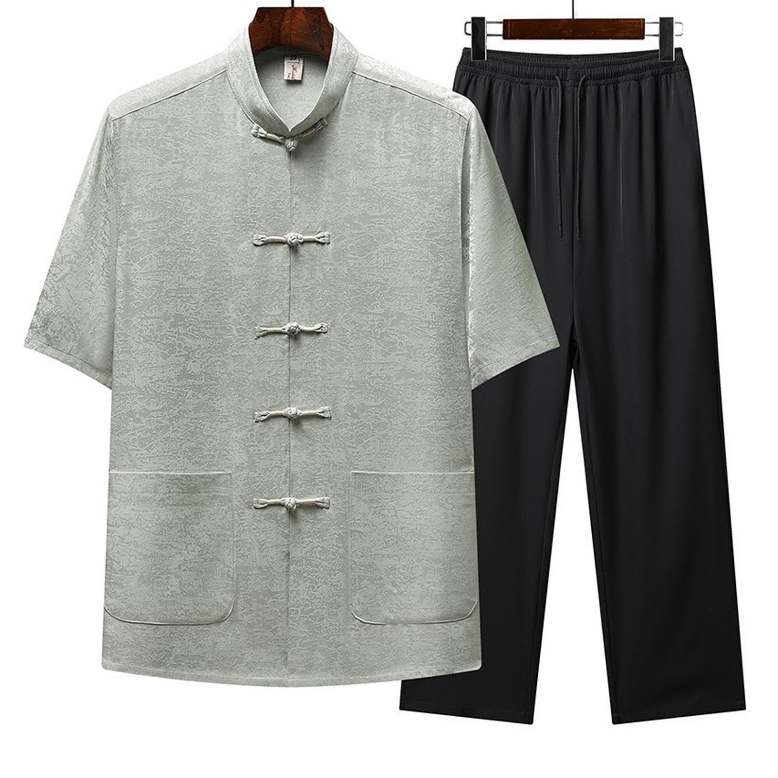 purcolt Tang Suit Men Chinese Traditional Clothes Kung Fu Shirt Uniform ...
