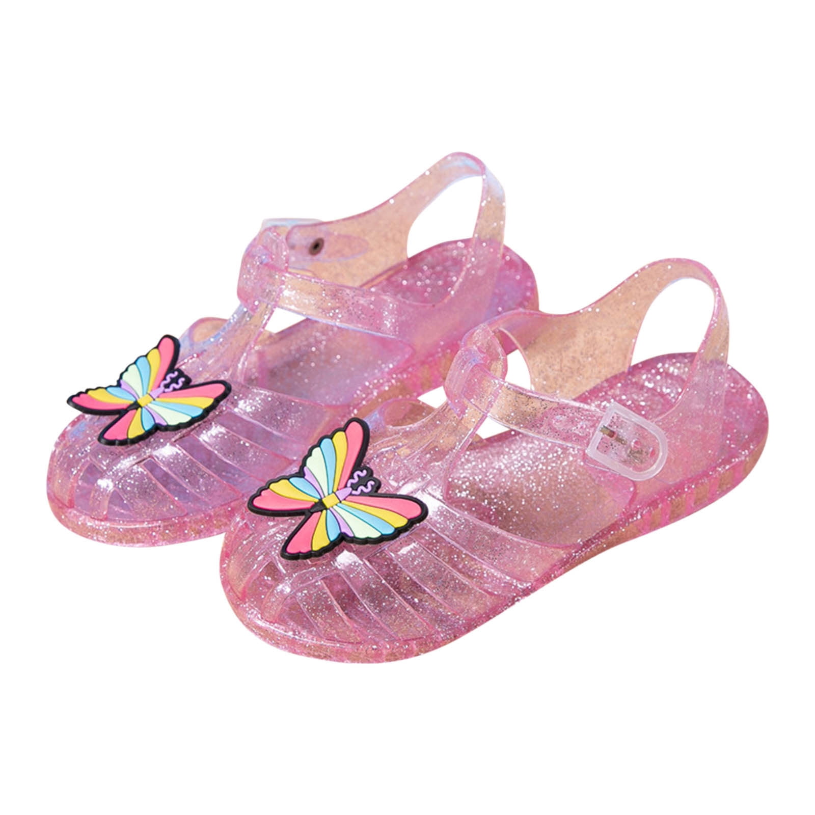 purcolt Toddler Girls Princess Jelly Sandals Soft Rubber Sole Closed Toe Fisherman Water Pool ...