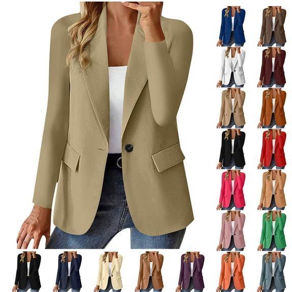 purcolt Women's Casual Lightweight Blazers Business Casual Long Sleeve ...