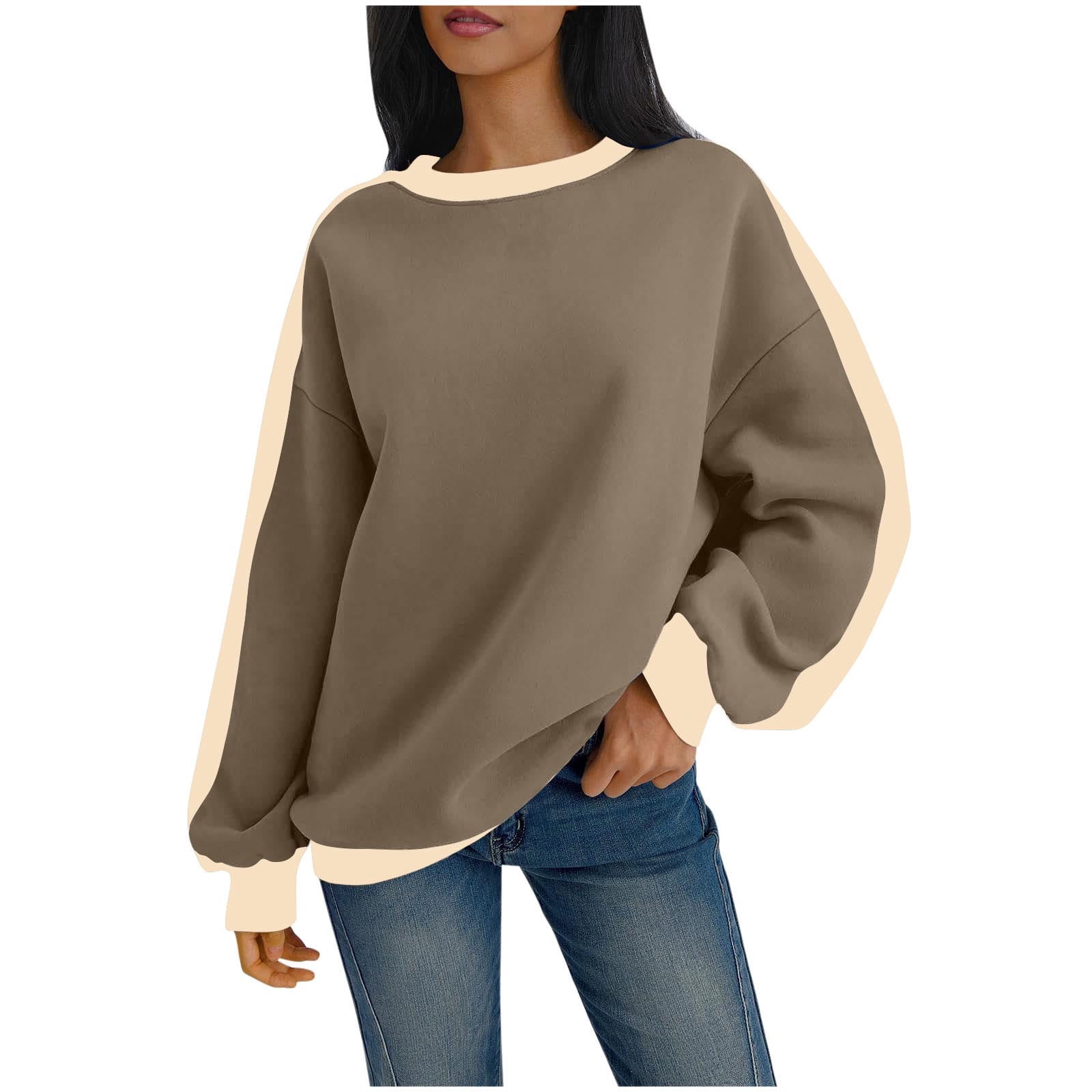 purcolt Women's Oversized Sweatshirt Long Sleeve Casual Crewneck Color ...