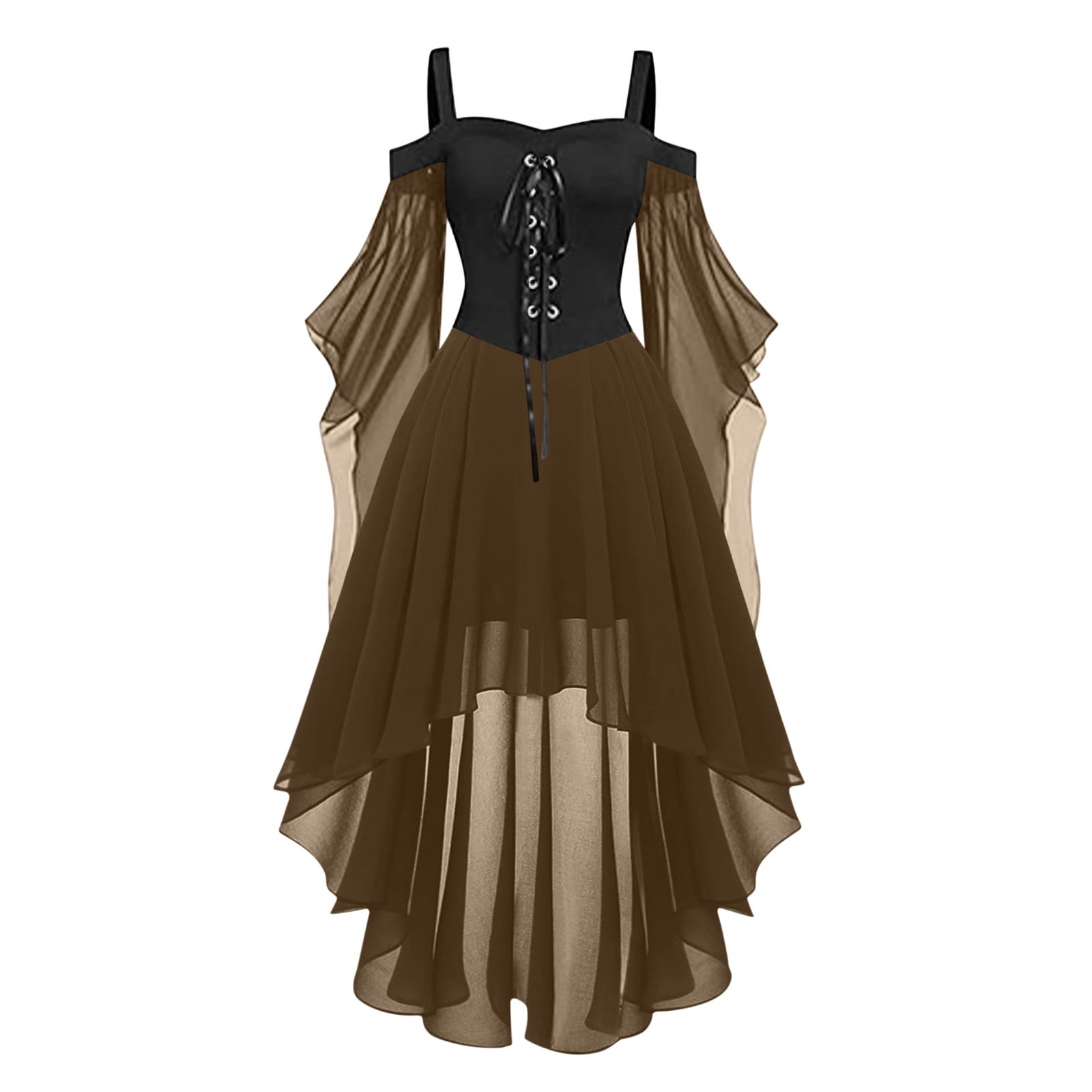 purcolt Womens Gothic Medieval Dress, Renaissance Cosplay Vintage Lace ...