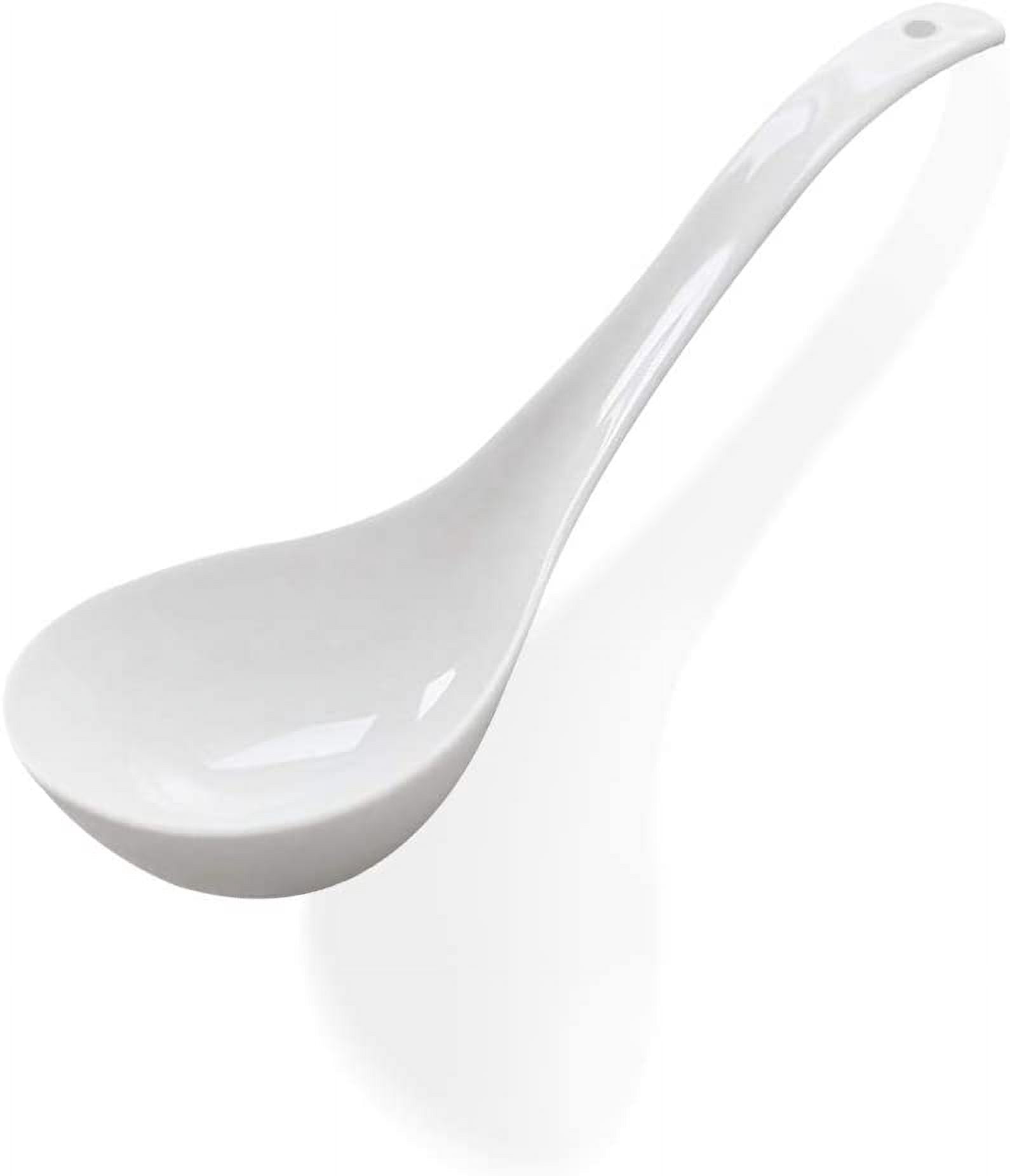 **pure white ceramic soup ladle - bone china big ladle, deep porcelain ...